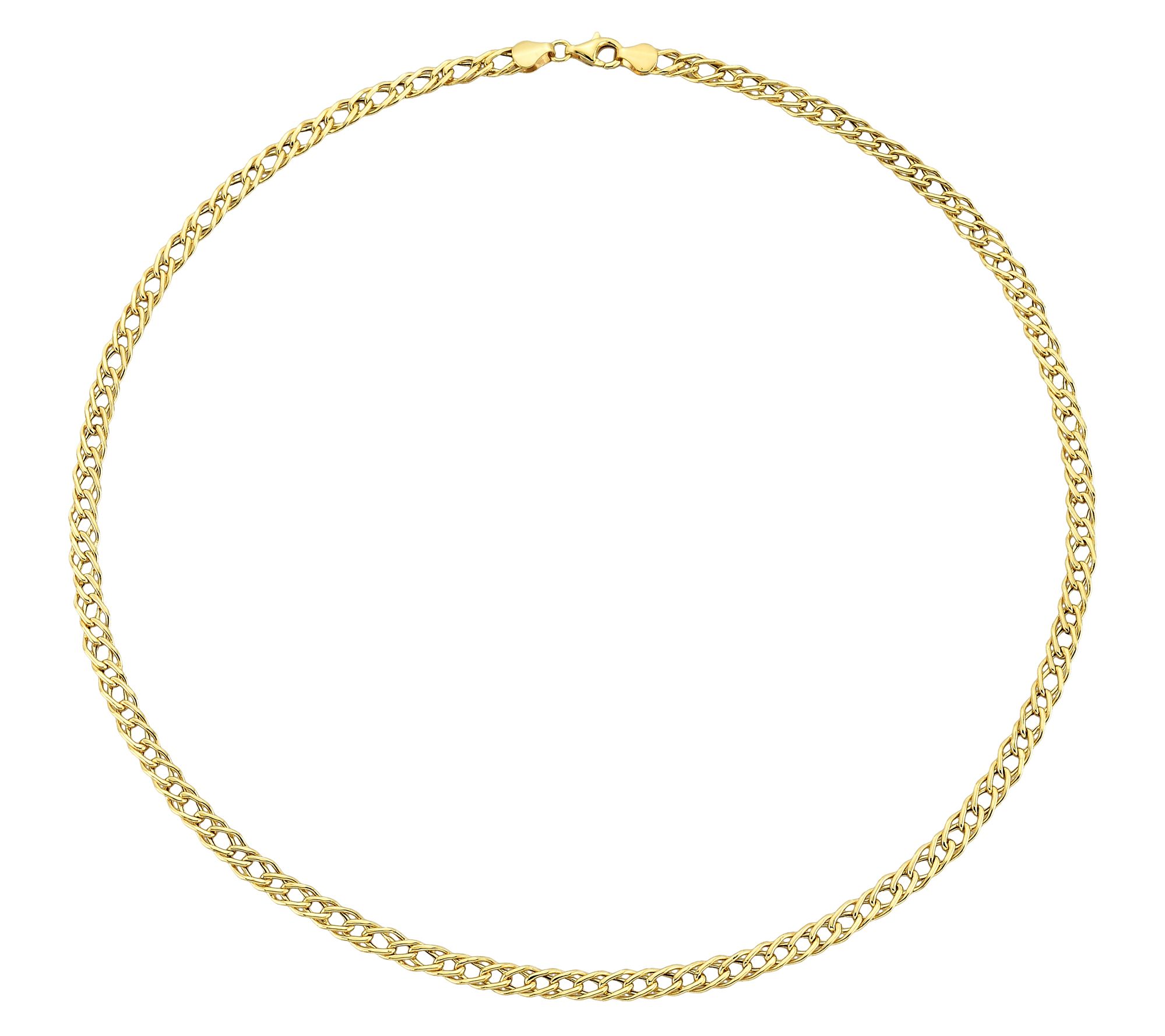 Adorna 14K Gold 4mm Geometric Link Necklace - QVC.com