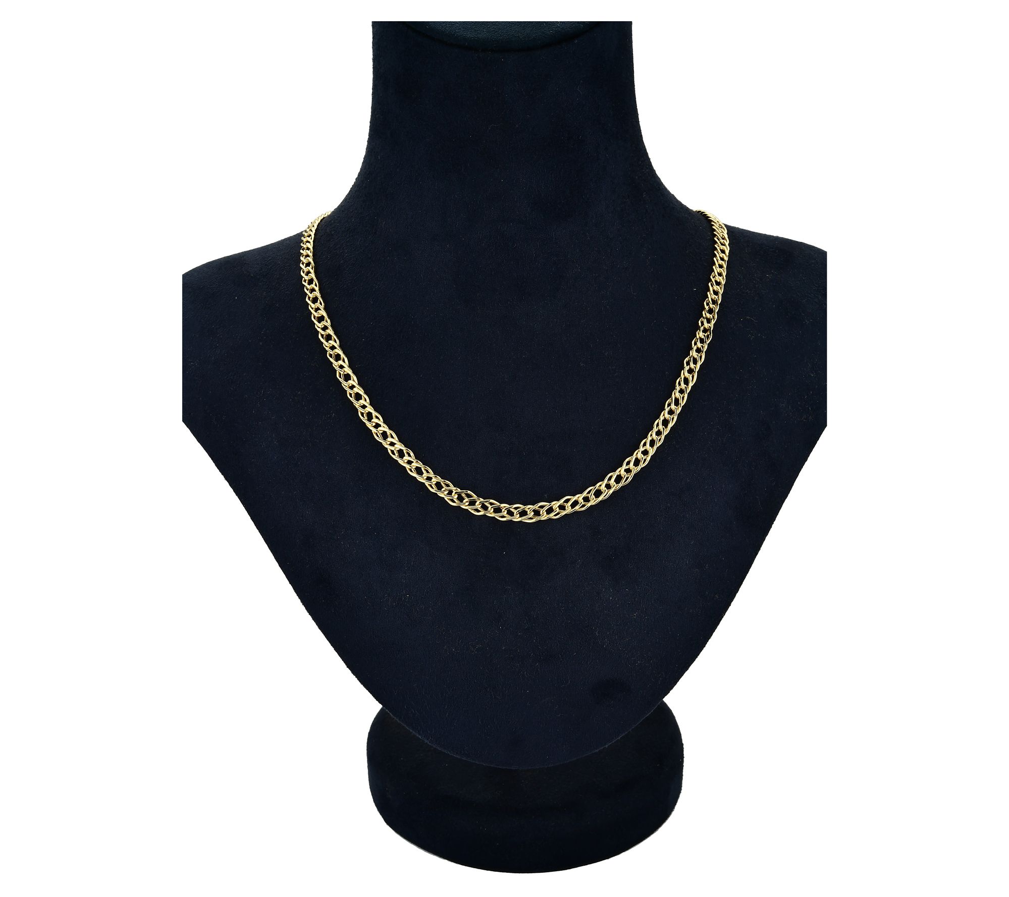 Adorna 14K Gold 4mm Geometric Link Necklace - QVC.com