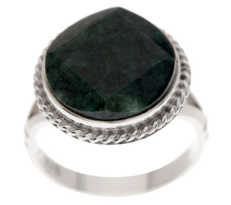 Novica Sterling Round Guatemalan Jade Ring Round Ring - QVC.com