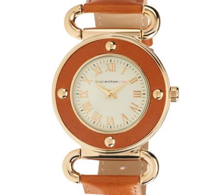 "As Is" Isaac Mizrahi Live! Vintage Dial Strap Watch - QVC.com