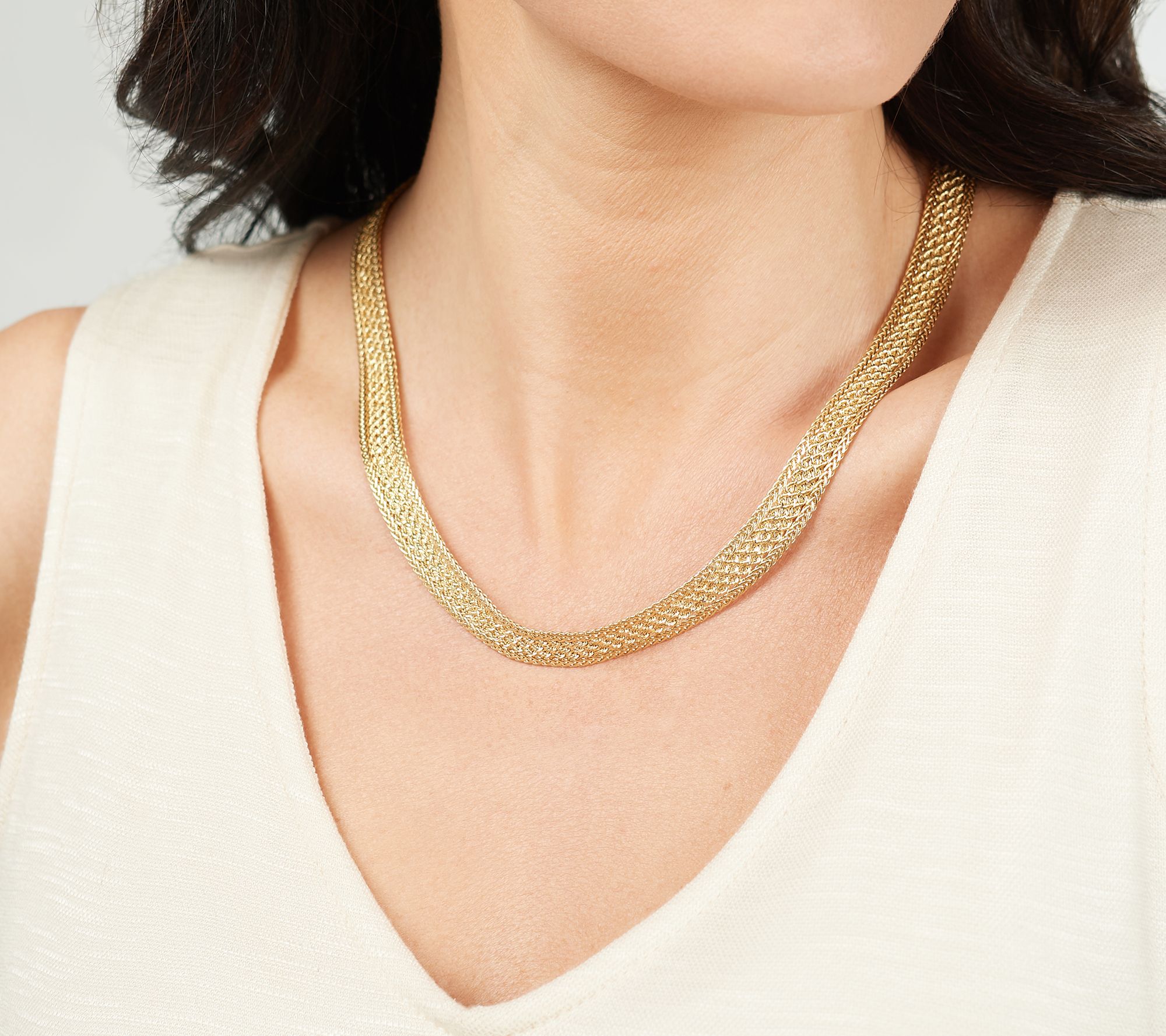 Italian Gold 20" Bold Woven Necklace, 14K 15.3g - QVC.com