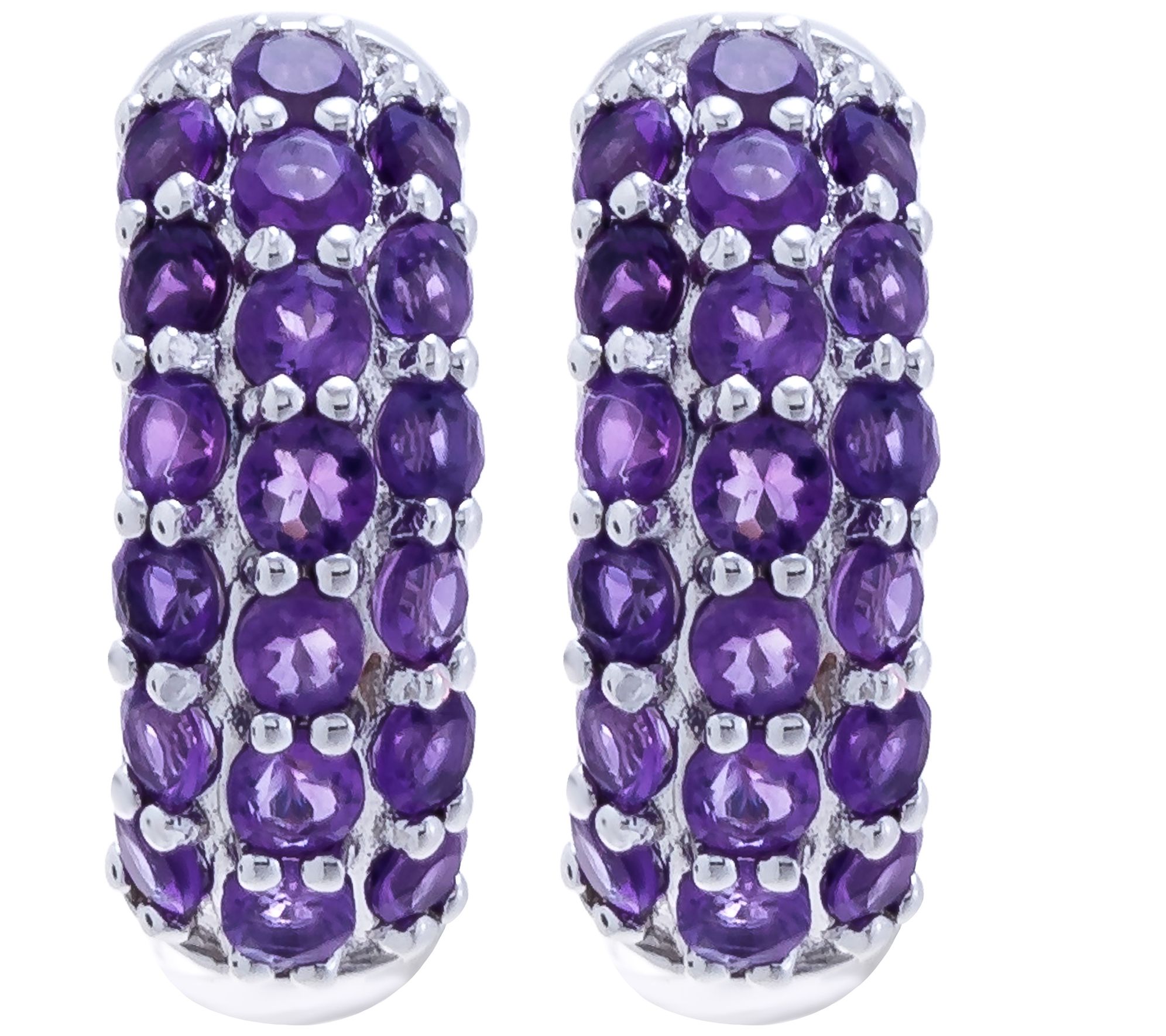 Affinity Gems Round Gemstone Huggie Hoop Earrings, Sterling - QVC.com