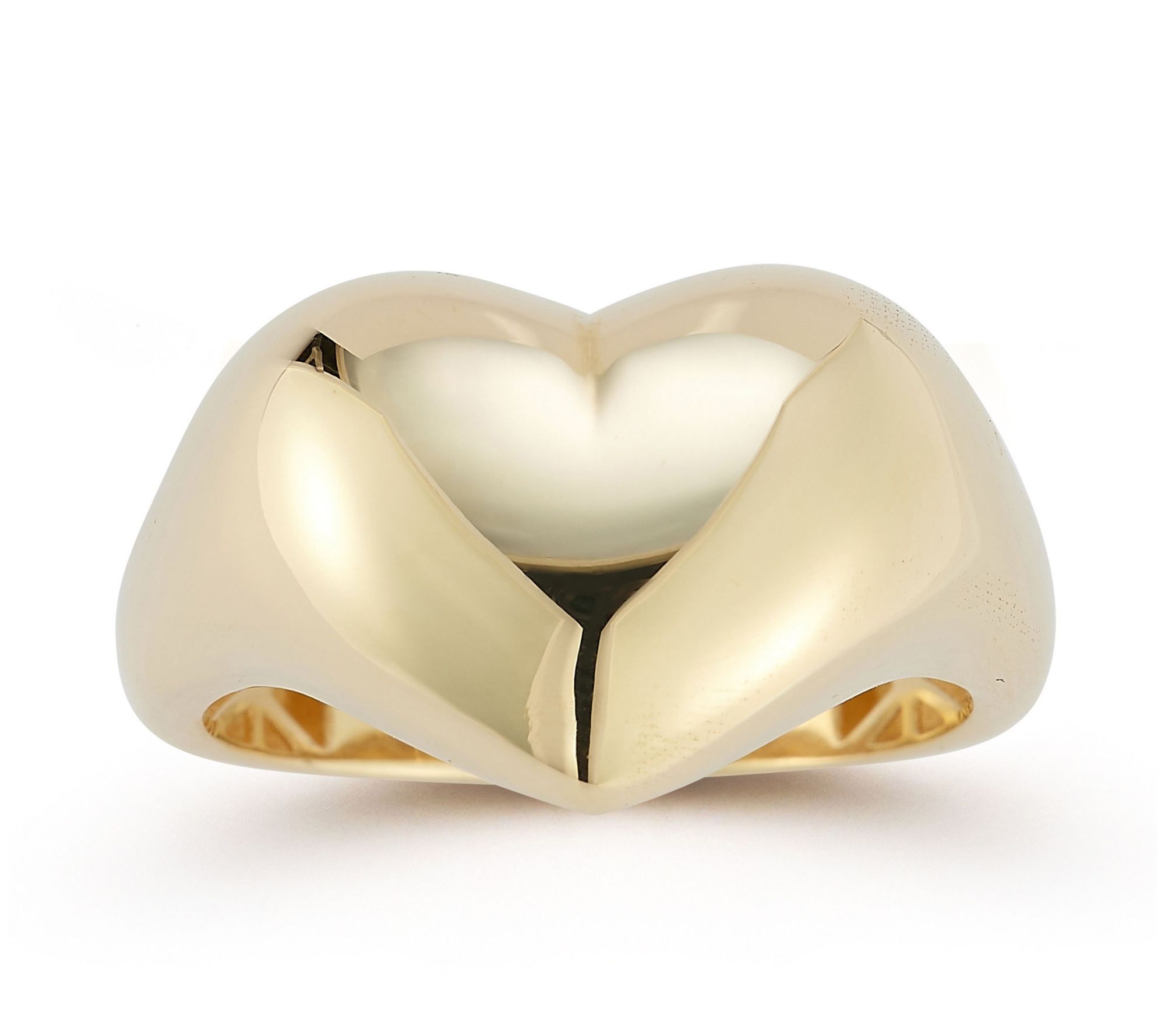 Luminosa Gold Puffed Heart Signet Ring, 14K - QVC.com