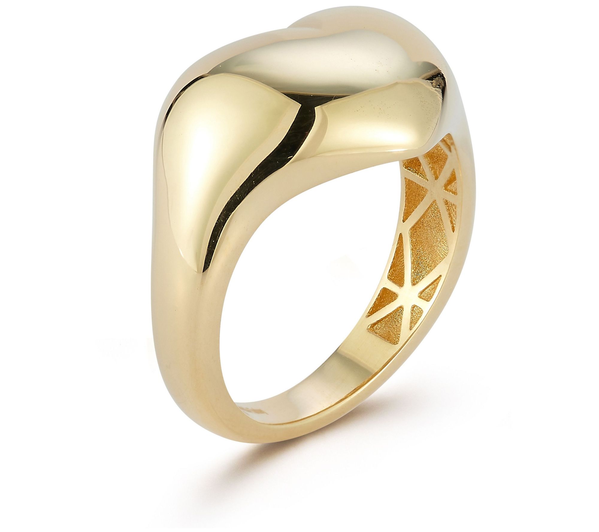 Luminosa Gold Puffed Heart Signet Ring, 14K - QVC.com