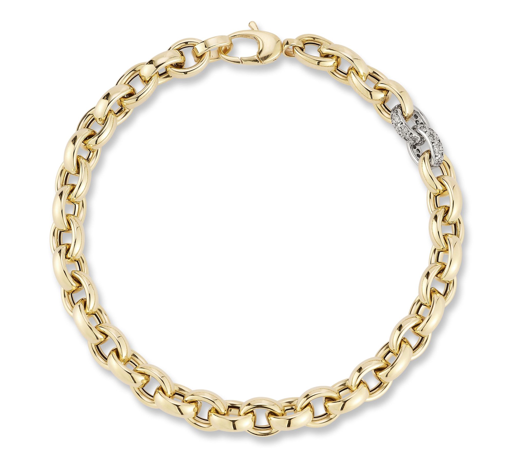 Italian Gold Diamond Accent Oval Link Bracelet,14K - QVC.com
