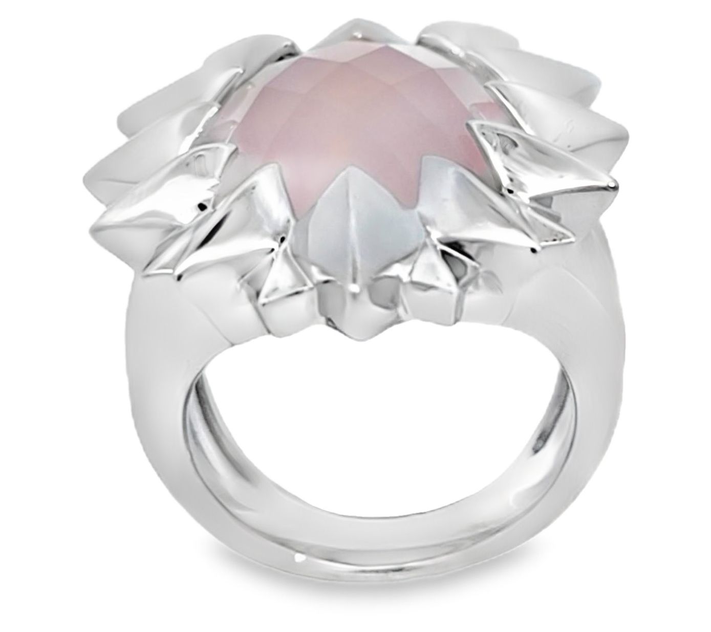 Margo Manhattan Sterling Silver Pink Opal Doublet Roxy Ring - QVC.com