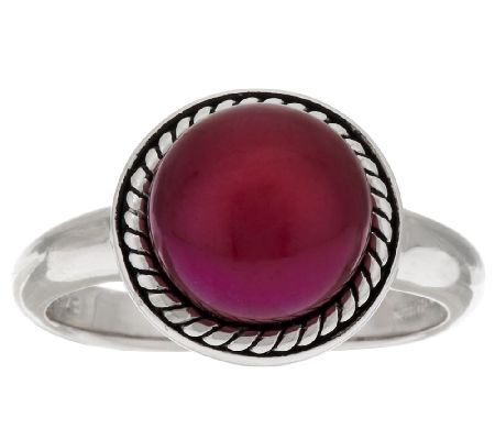 Honora Cultured Pearl 8.5mm Rope Border Sterling Ring - QVC.com