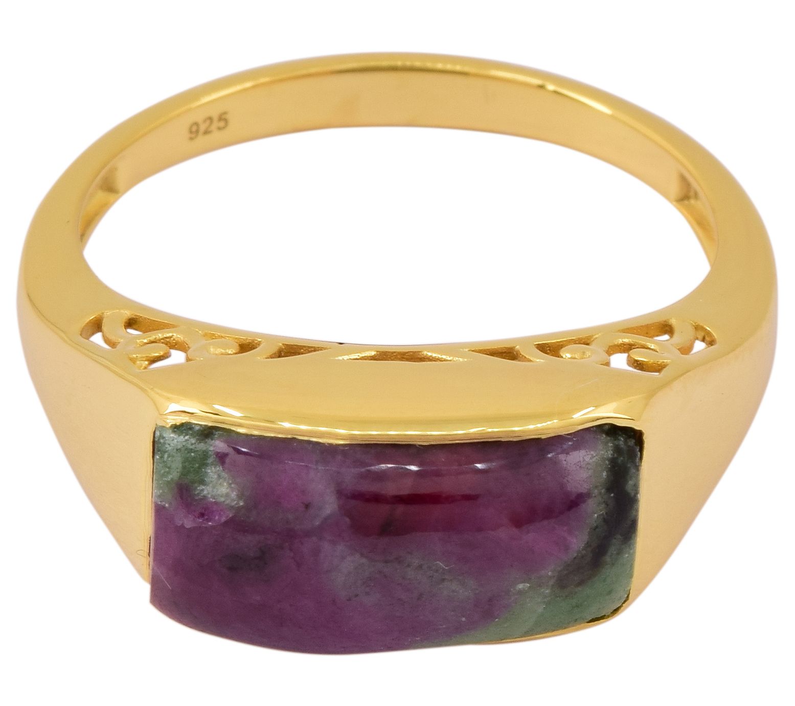 Affinity Gems Ruby Ziosite Ring, 14K Gold Plated - QVC.com