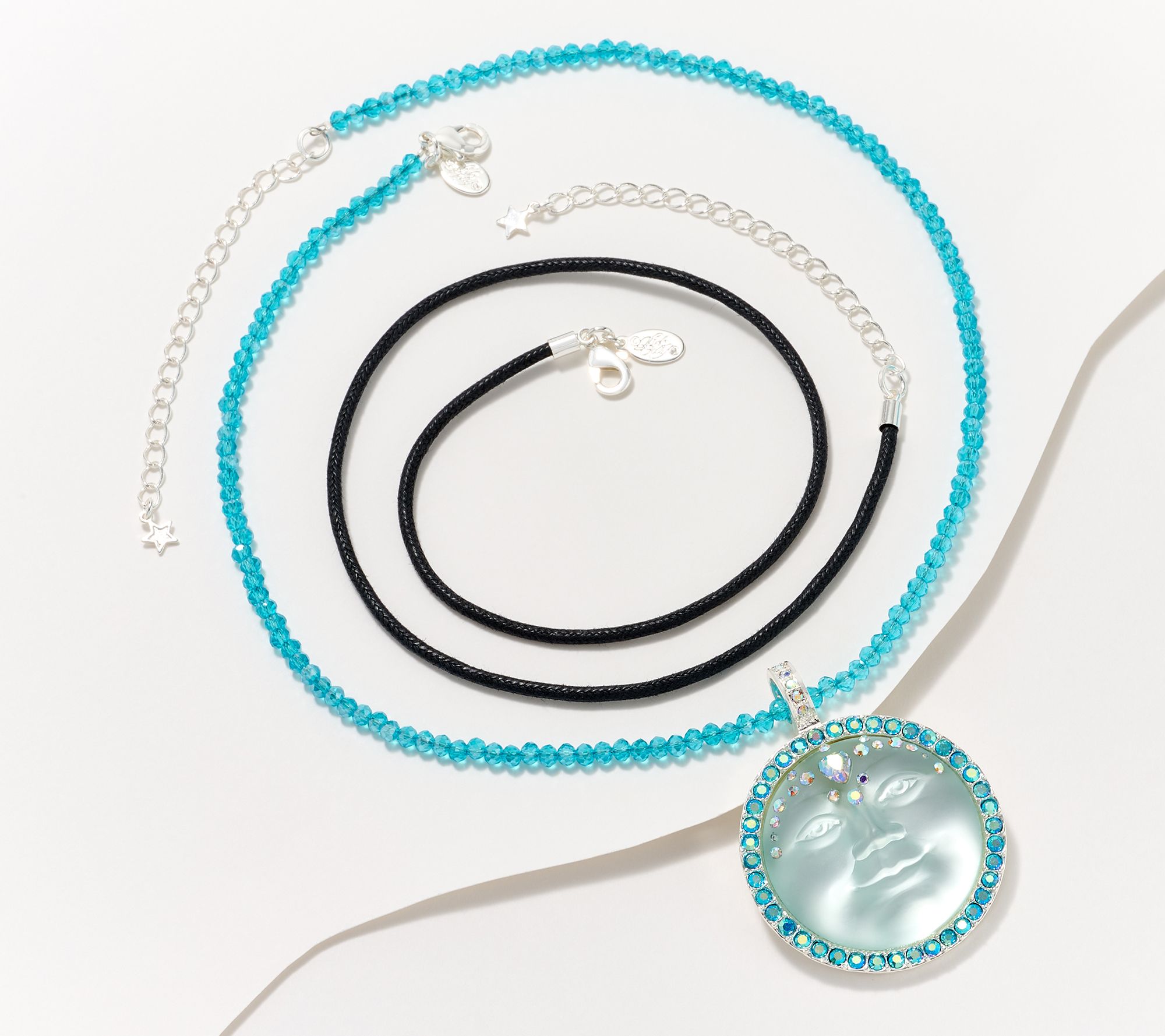Kirks Folly Sweetheart Venus Moon Bead & Cord Necklace Set - QVC.com