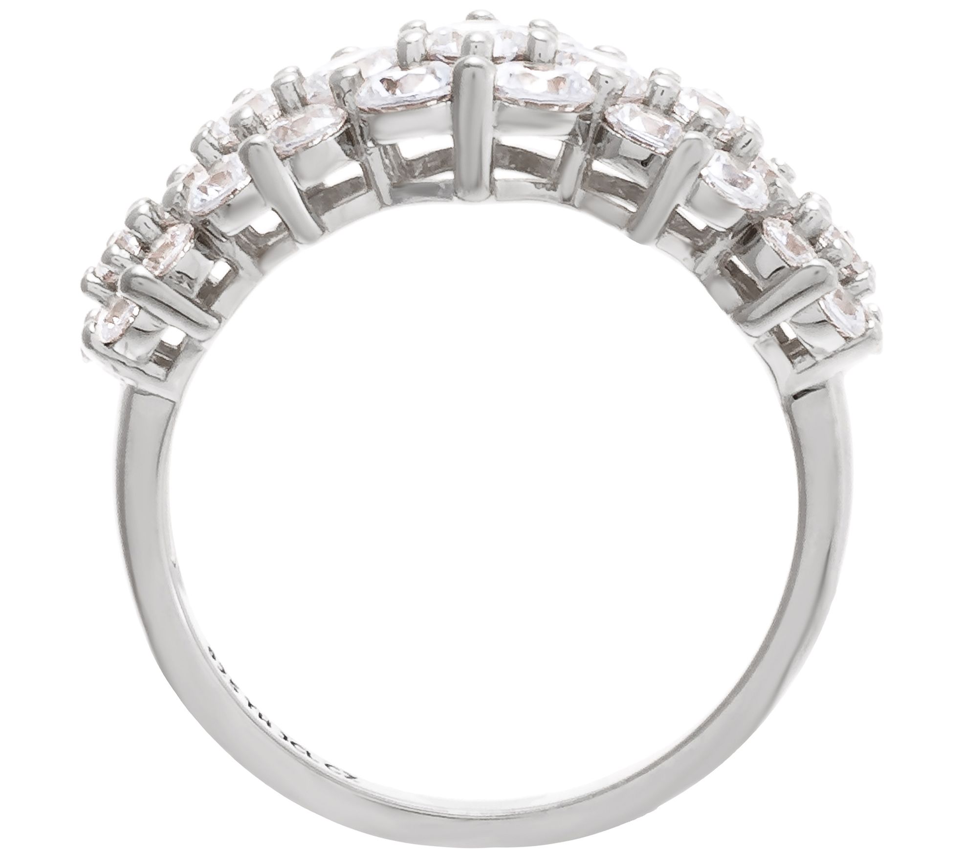 Diamonique 1.95 cttw Floral Band Ring, Sterling Silver - QVC.com