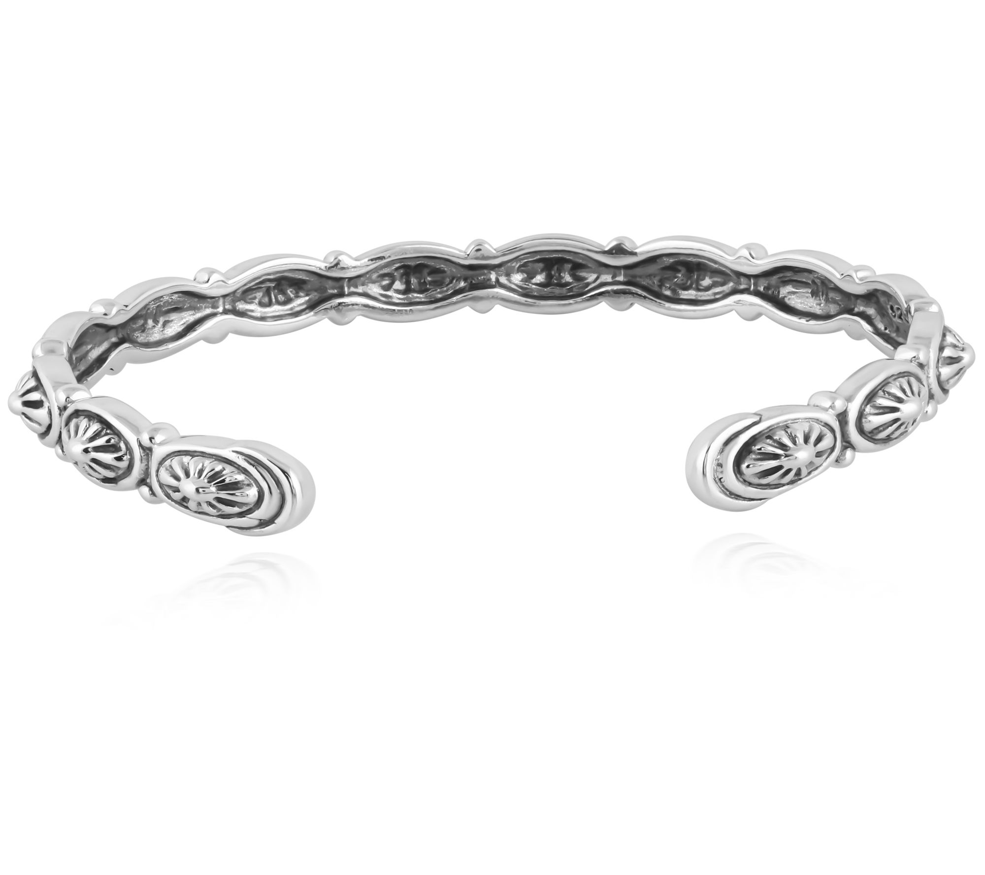 American West Sterling Silver Concha Design Cuf f - QVC.com