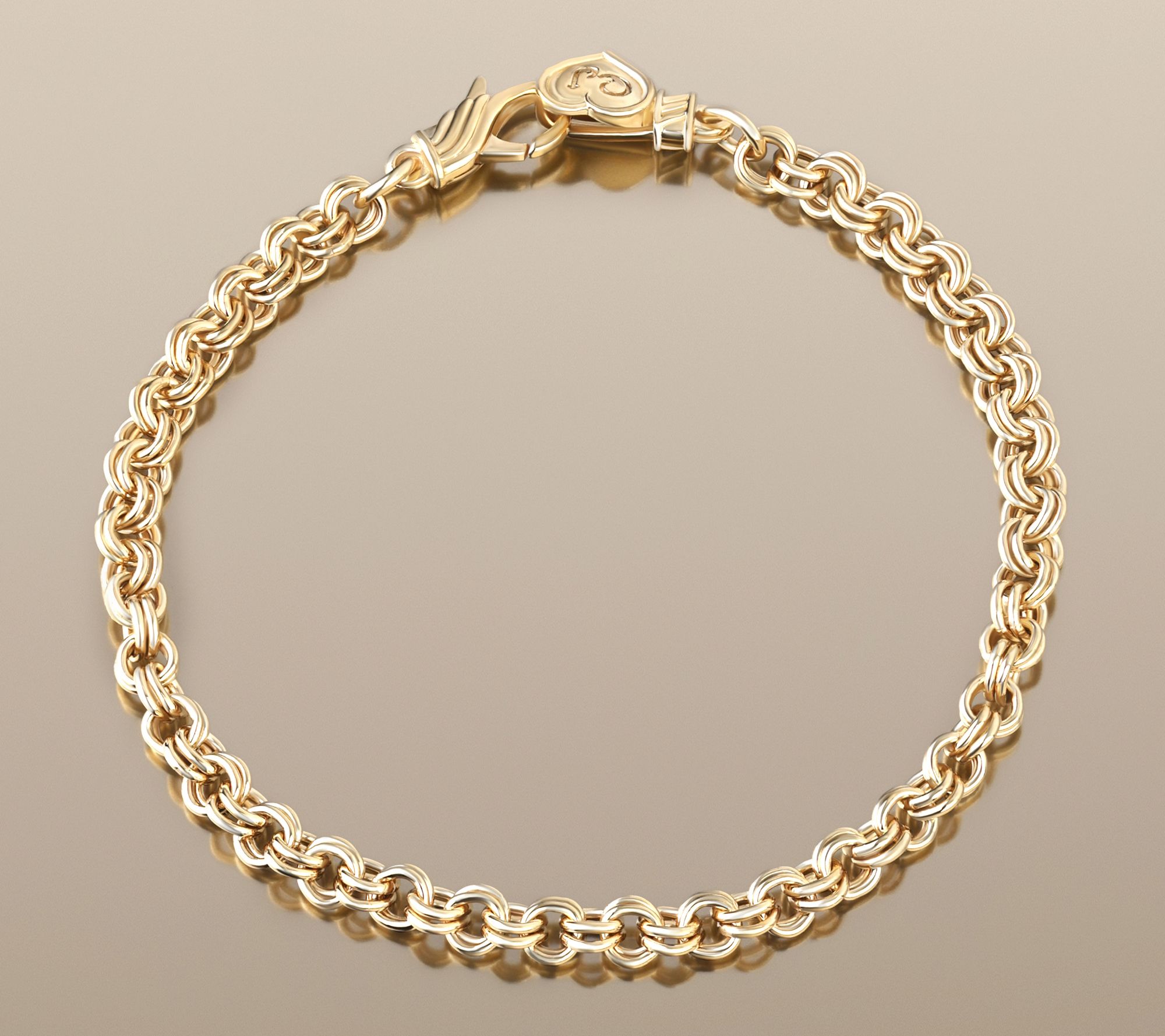Christian James by Scott Grimes 14K Gold Clad Rolo Link Chain Bracelet ...