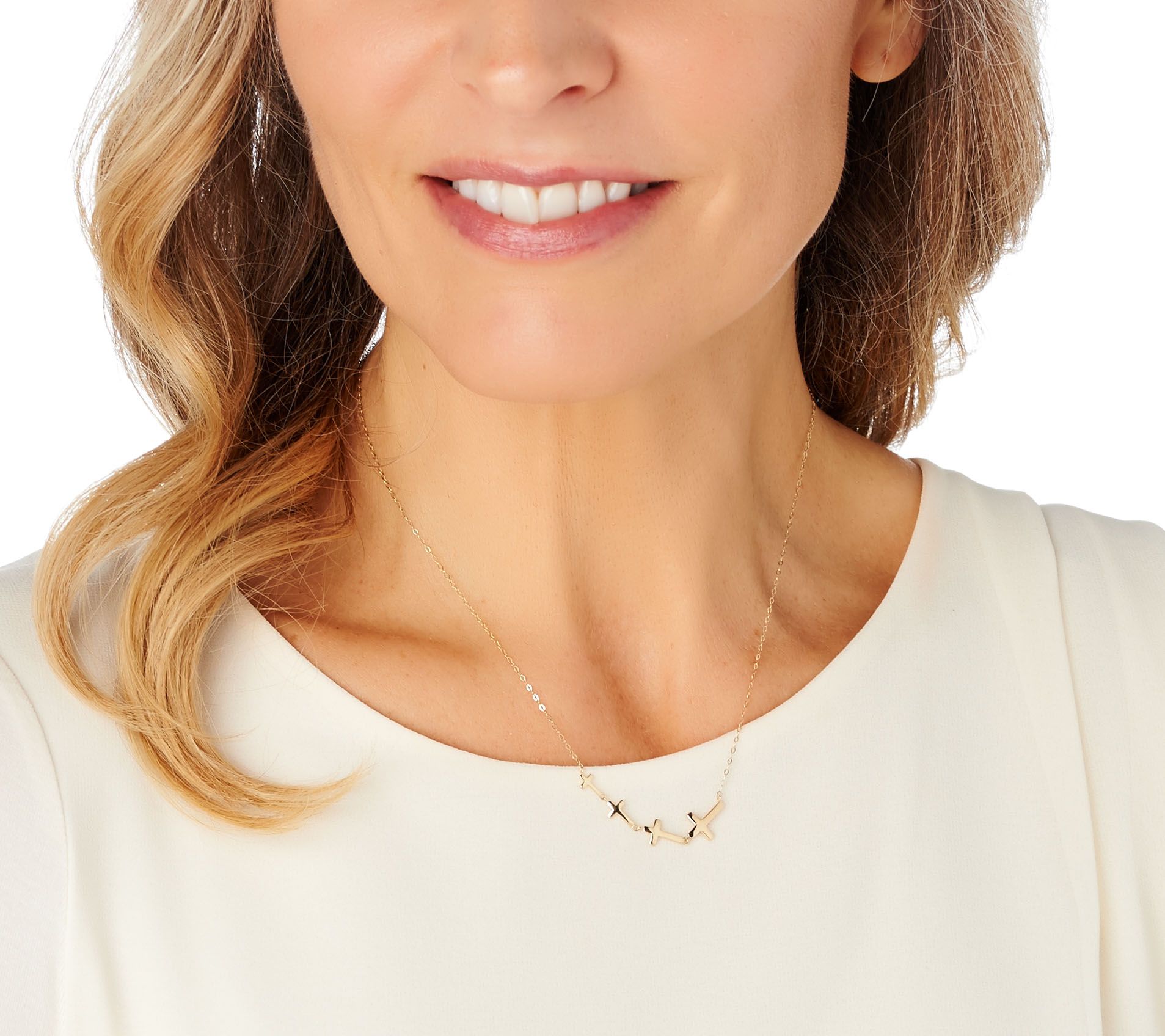EternaGold Multi-Cross Link Necklace - QVC.com