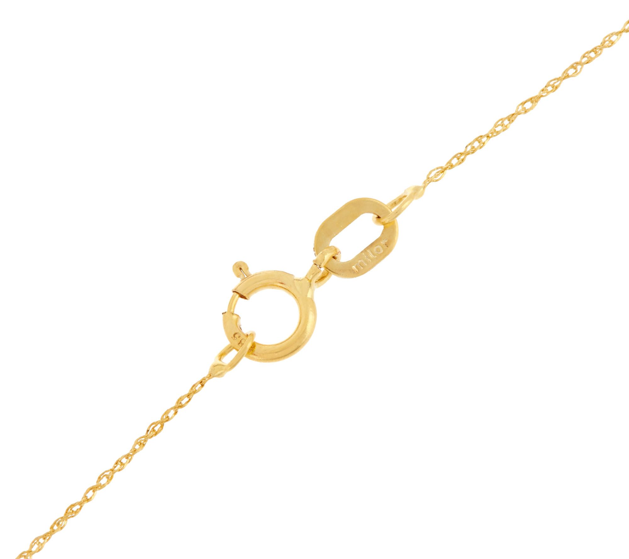 Italian Gold 20" Gemstone Bead Station Necklace 14K Gold - QVC.com