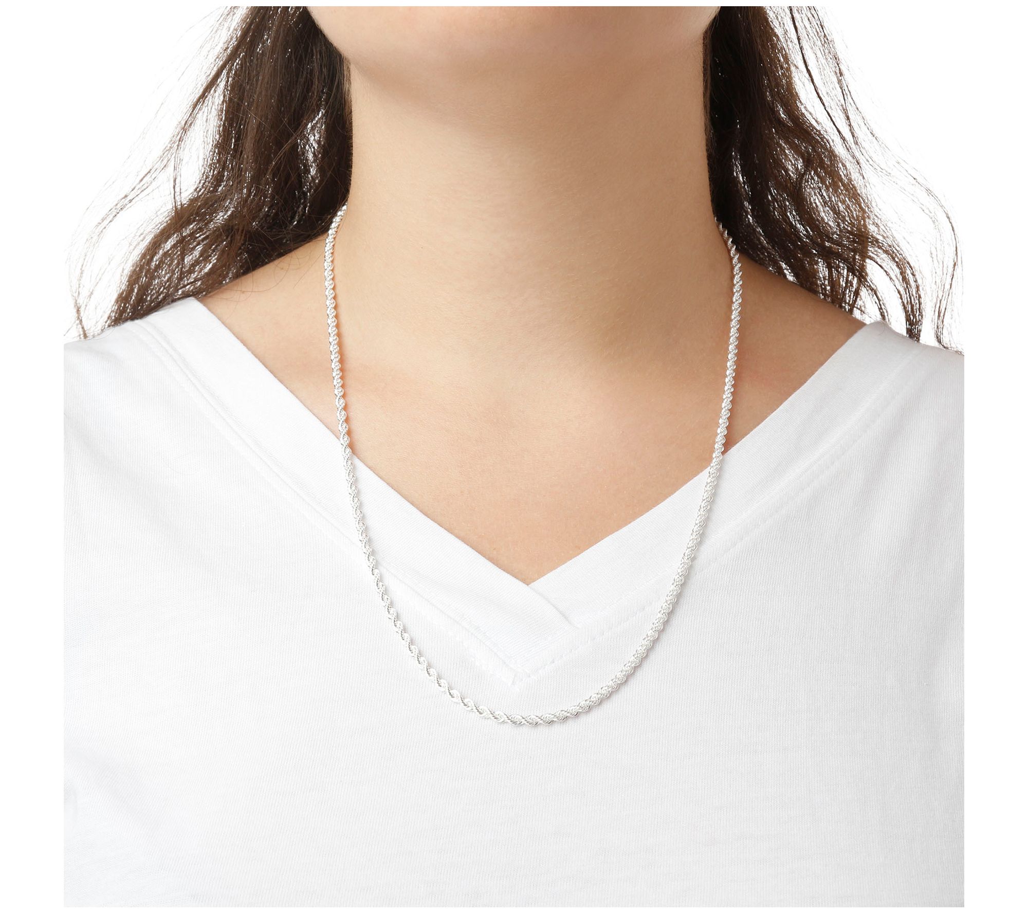 UltraFine Silver 22" Rope Chain Necklace, 12.6g - QVC.com