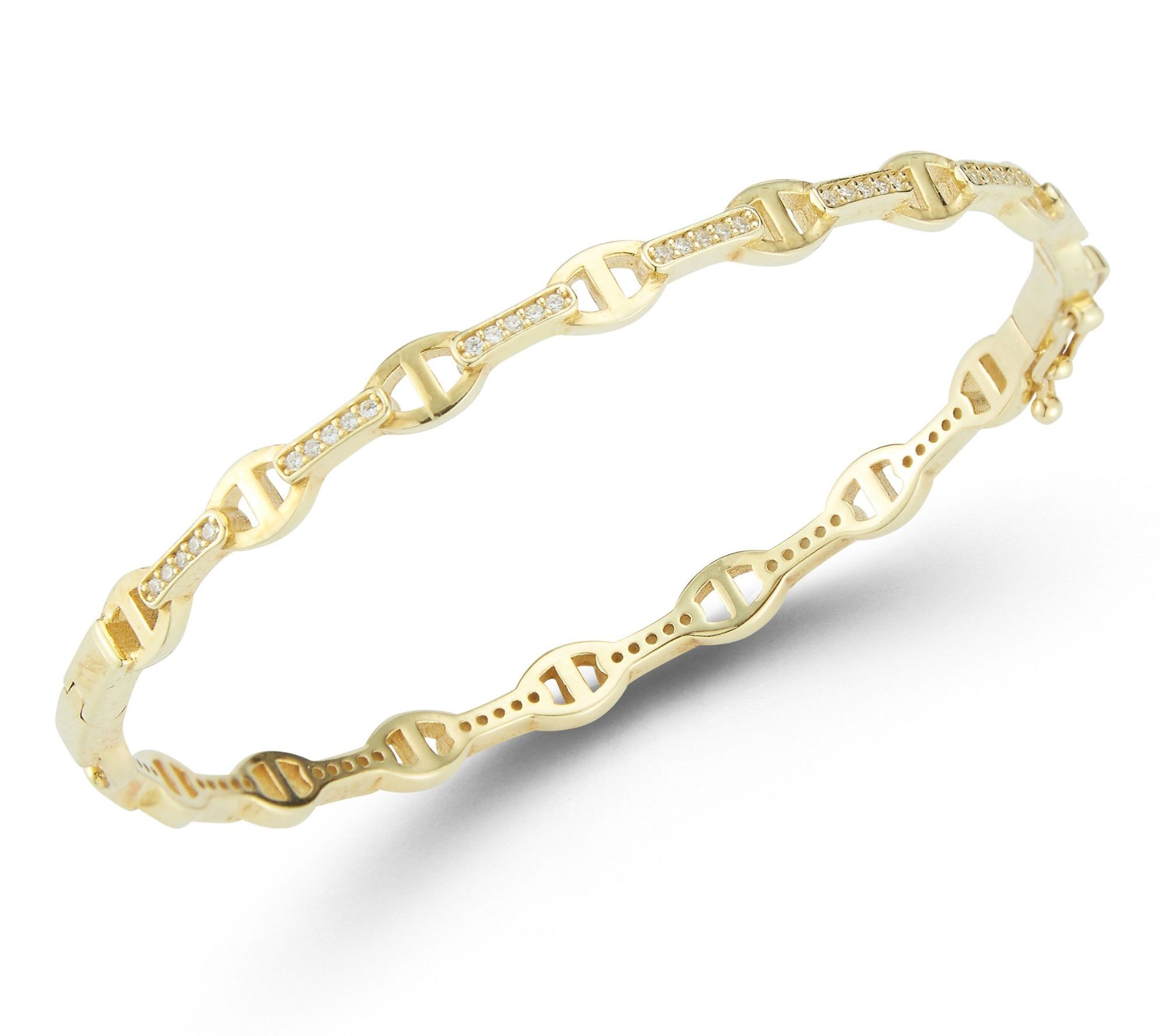 Sterlina Silver Simulated Diamond Mariner Bangle, Sterling - QVC.com