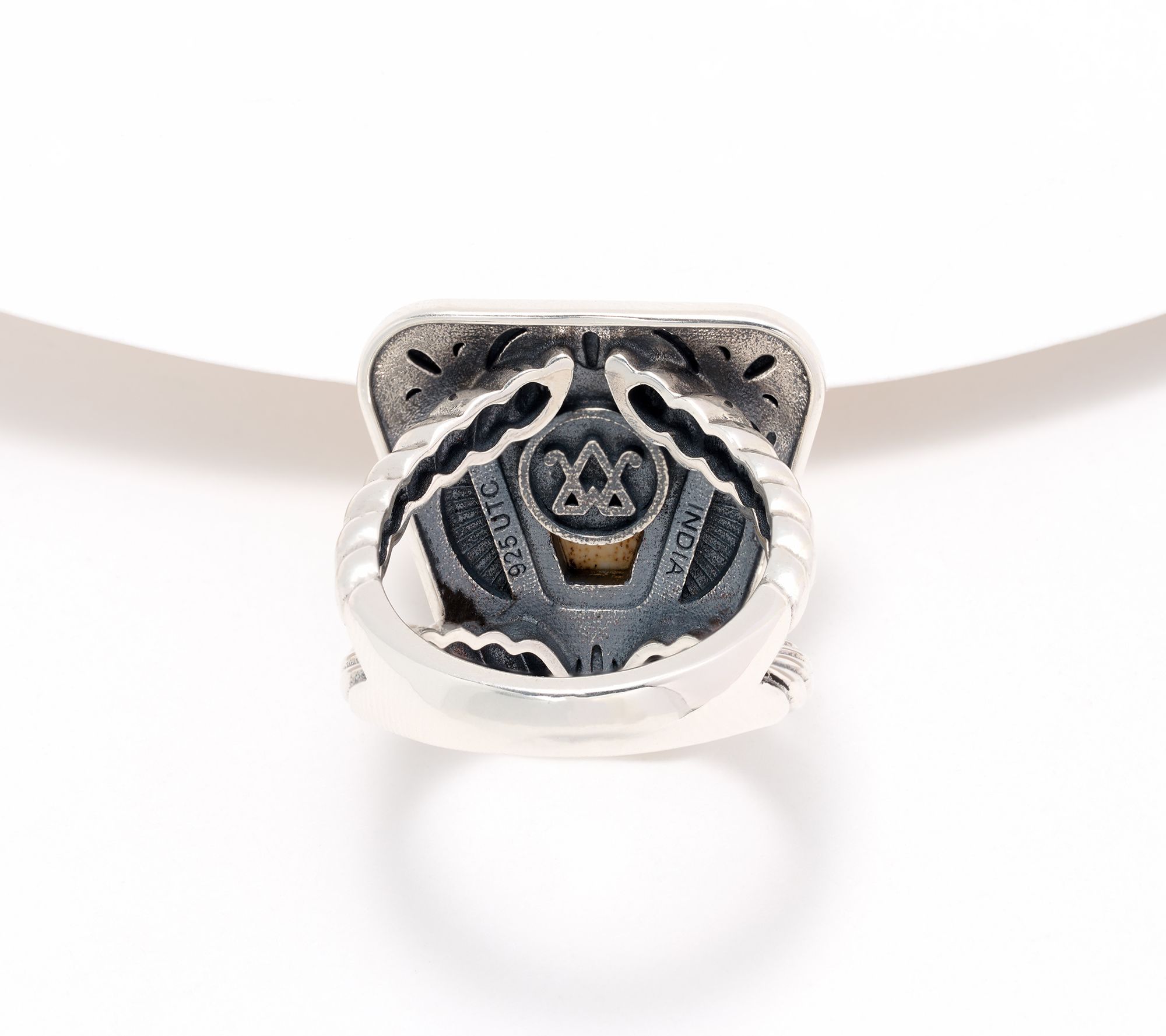 American West Sterling Silver Trapezoid Gemstone Split Shank Ring - QVC.com