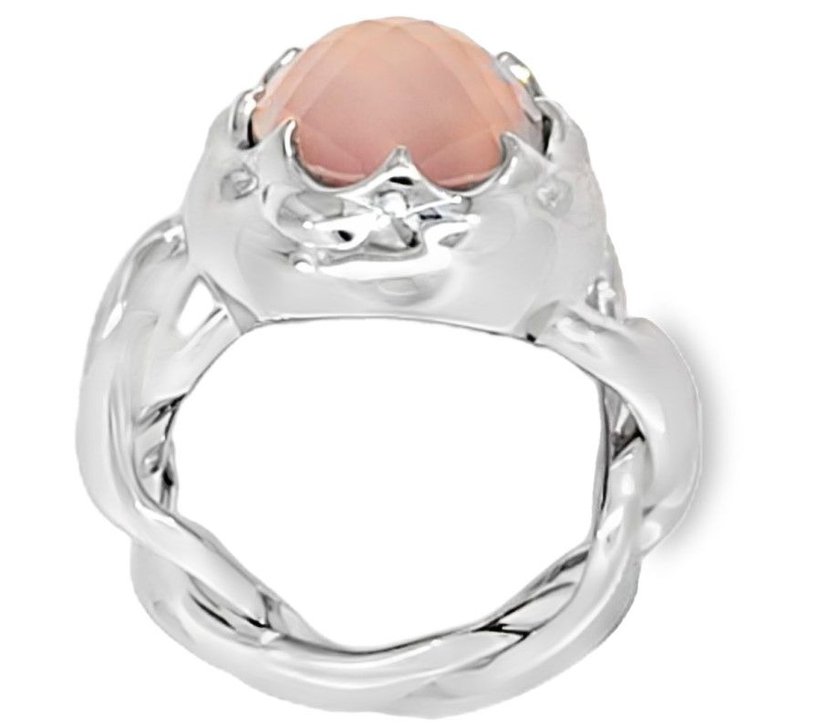 Margo Manhattan Sterling Pink Mother of PearlLuciana Ring - QVC.com