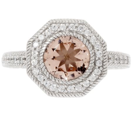 Judith Ripka Sterling Morganite and Diamonique Ring - QVC.com