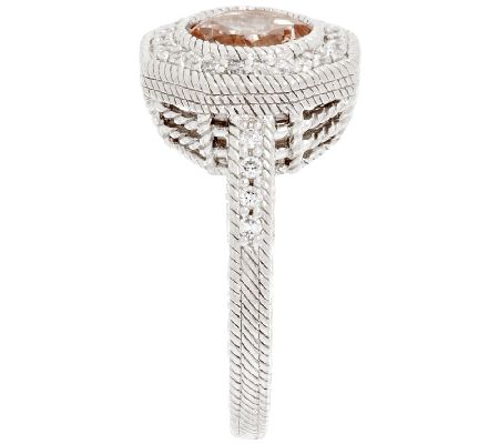 Judith Ripka Sterling Morganite and Diamonique Ring - QVC.com
