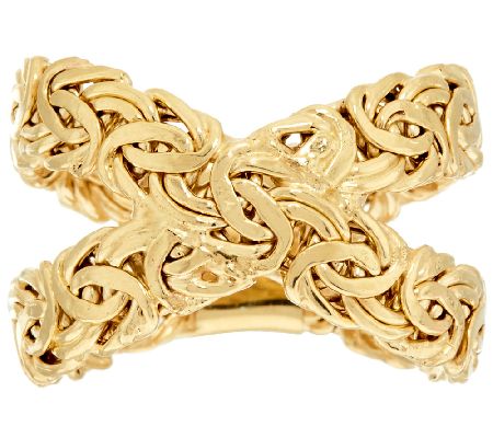 14K Gold Byzantine X-Design Ring - QVC.com