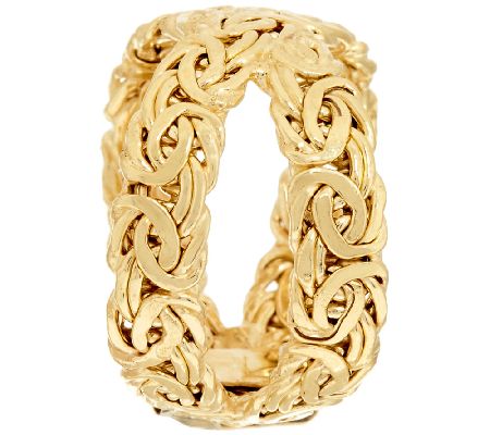 14K Gold Byzantine X-Design Ring - QVC.com