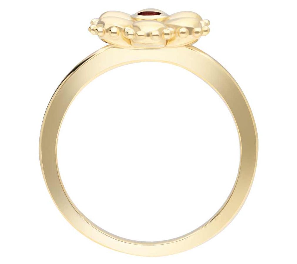 Elyse Ryan 14K Gold Clad Garnet Flower Ring - QVC.com