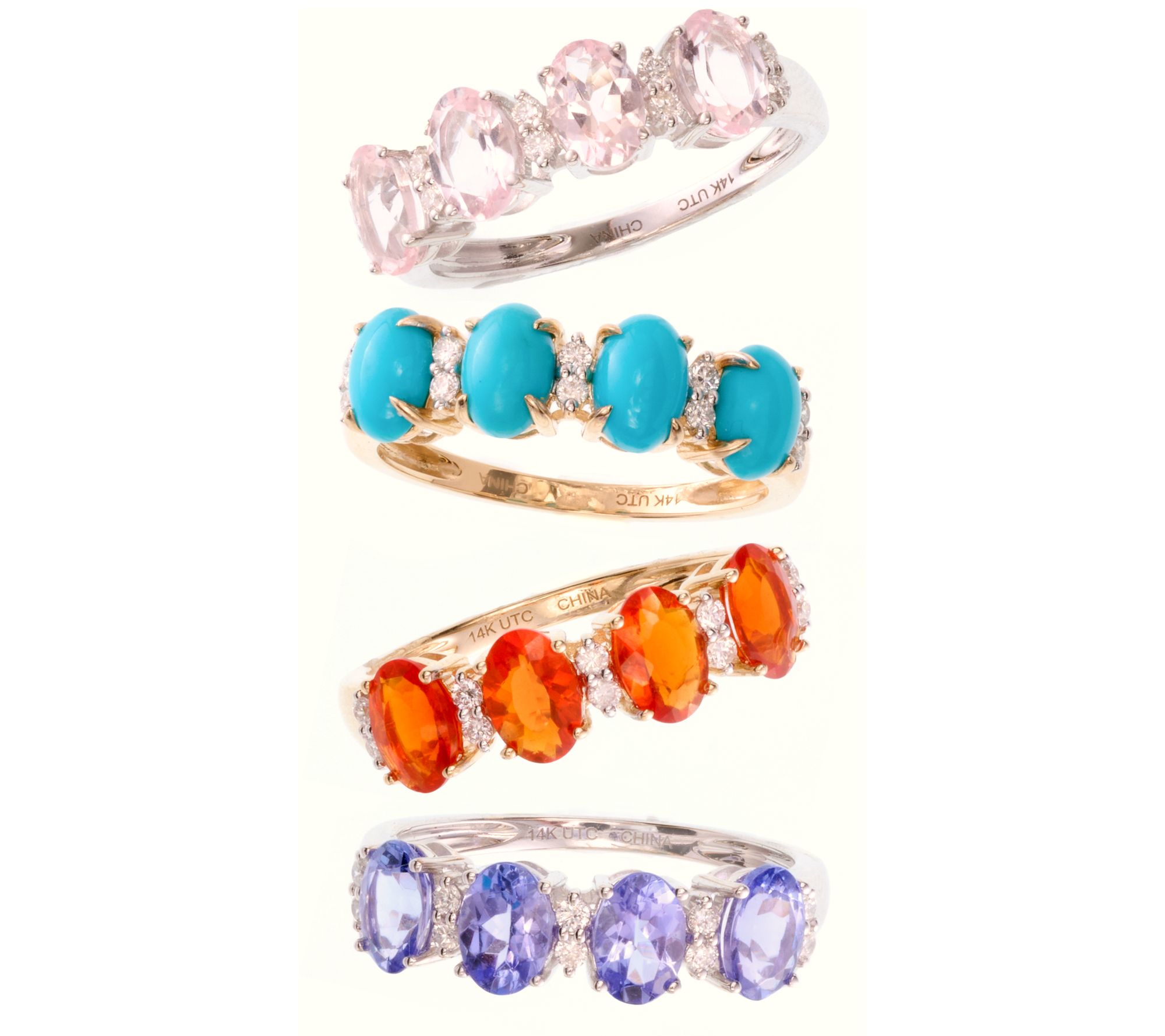 "As Is" Affinity Gems Oval Cut Gemstone & Diamond Ring - QVC.com