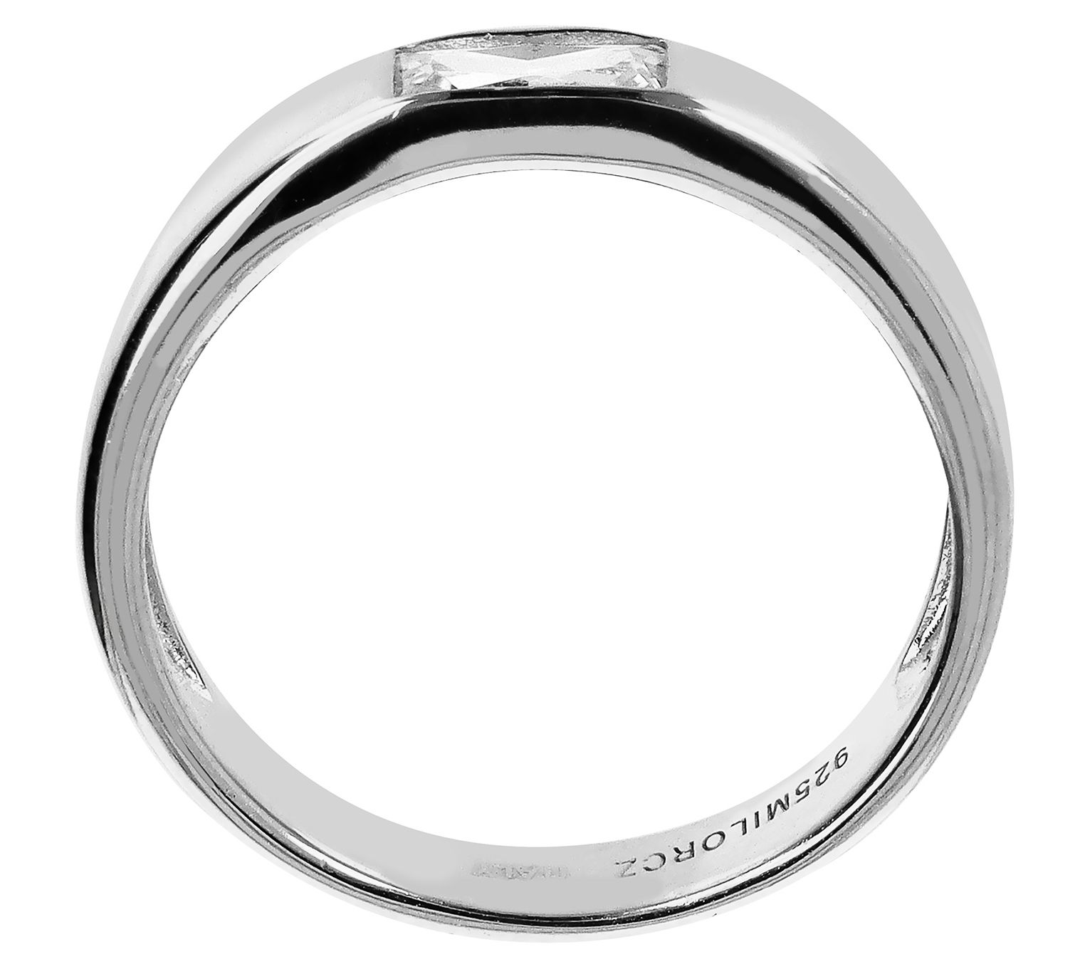 Diamonique Italia Baguette Stackable Band Ring, Sterling - QVC.com