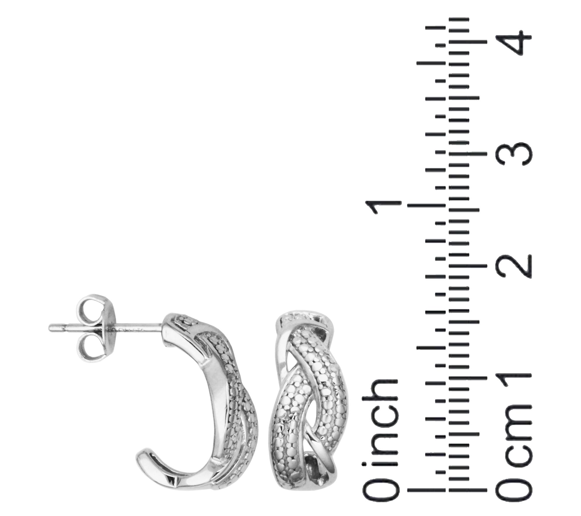 Sterling Silver Diamond Accent Braided Hoop Earrings - QVC.com