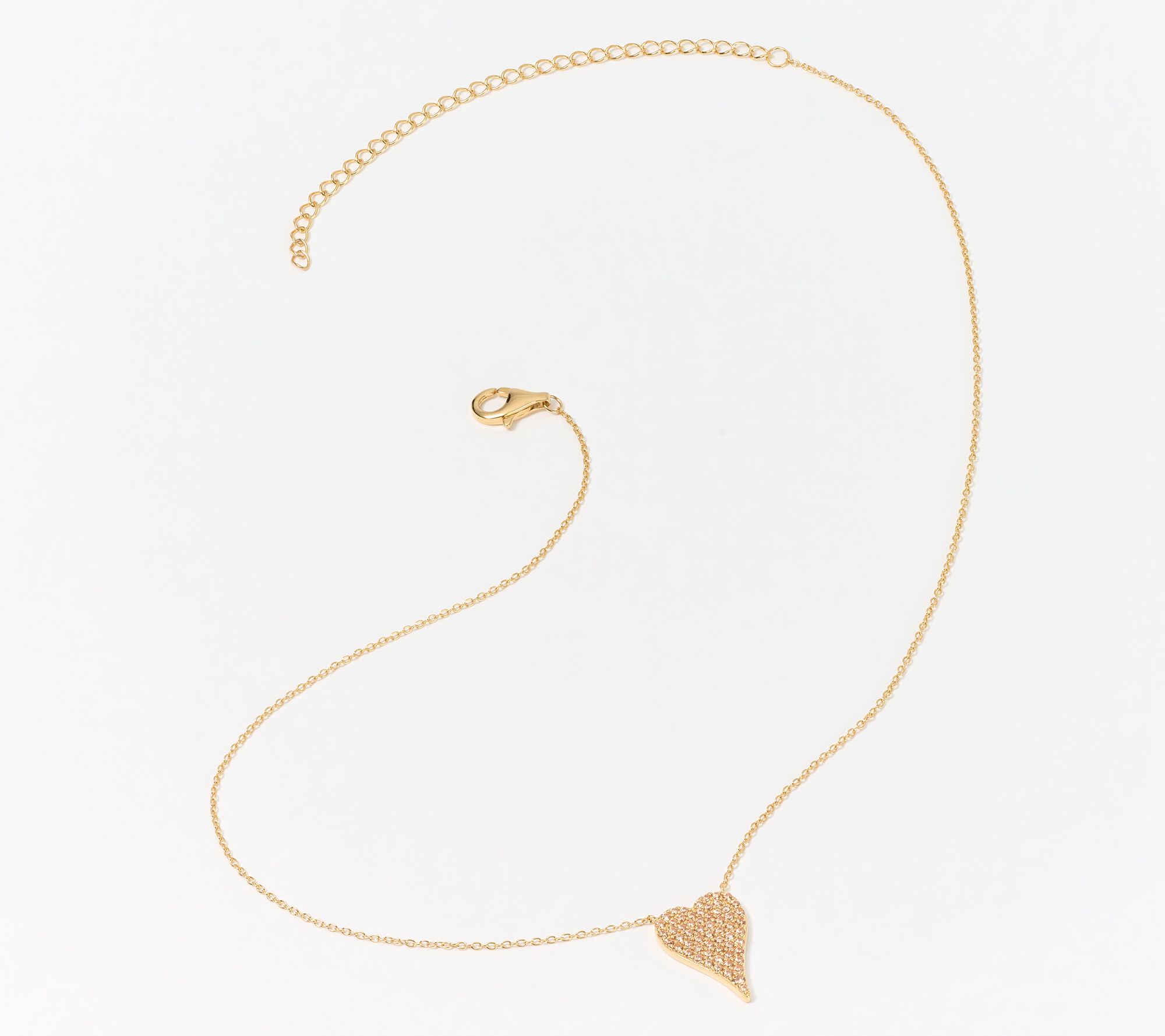 Diamonique x Jennifer Miller Signature Boxed Pave Heart Necklace, Sterl ...