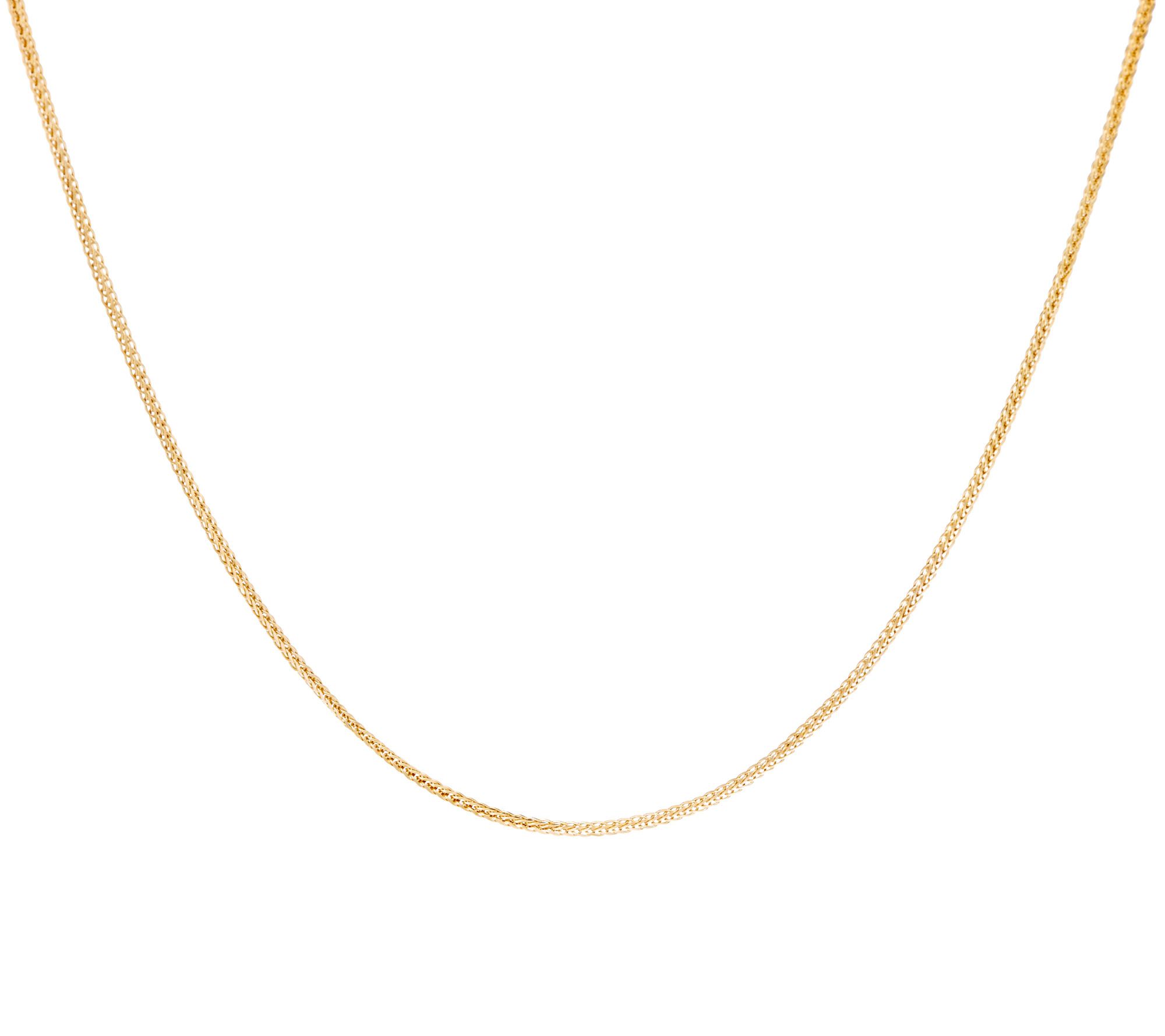 EternaGold 18" Diamond Cut Wheat Necklace 14K Gold, 2.0g - QVC.com