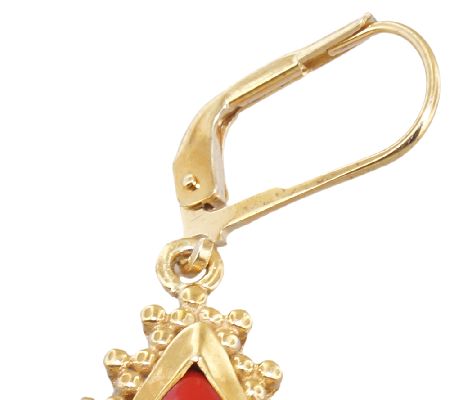 Sterling & 14K Gold-Plated Red Agate Lever BackEarrings - QVC.com