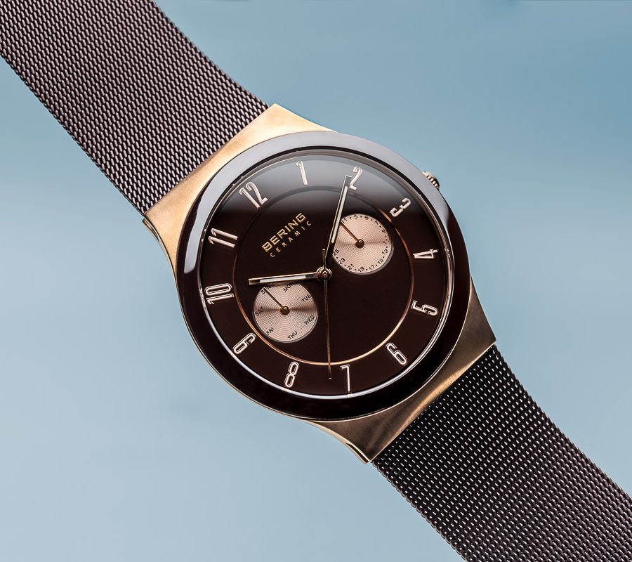 Bering Unisex Brown Milanese Bracelet Watch - QVC.com