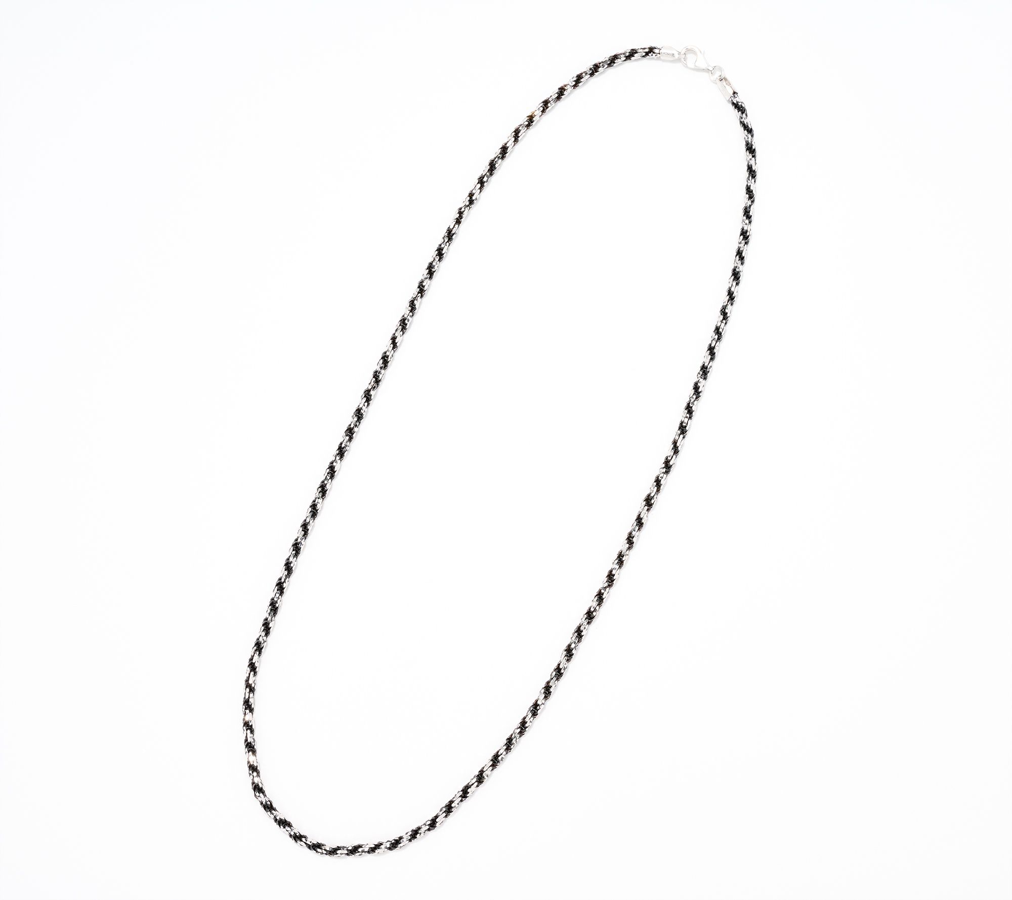 Silver Style Two-Tone 18" Rope Chain Necklace, Sterling Silver - QVC.com