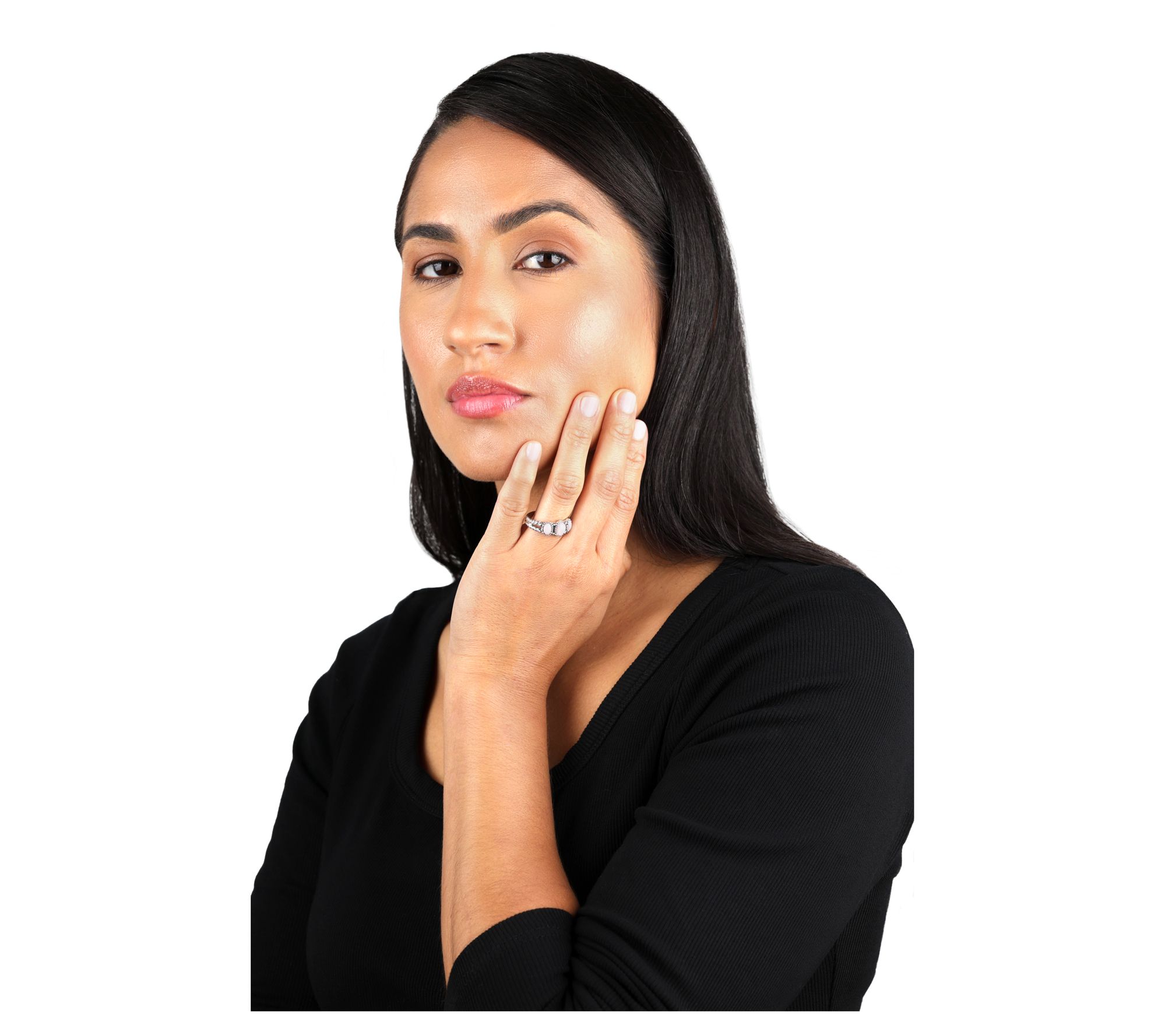 American West Sterling Silver Oval Gemstone Friendship Ring - QVC.com