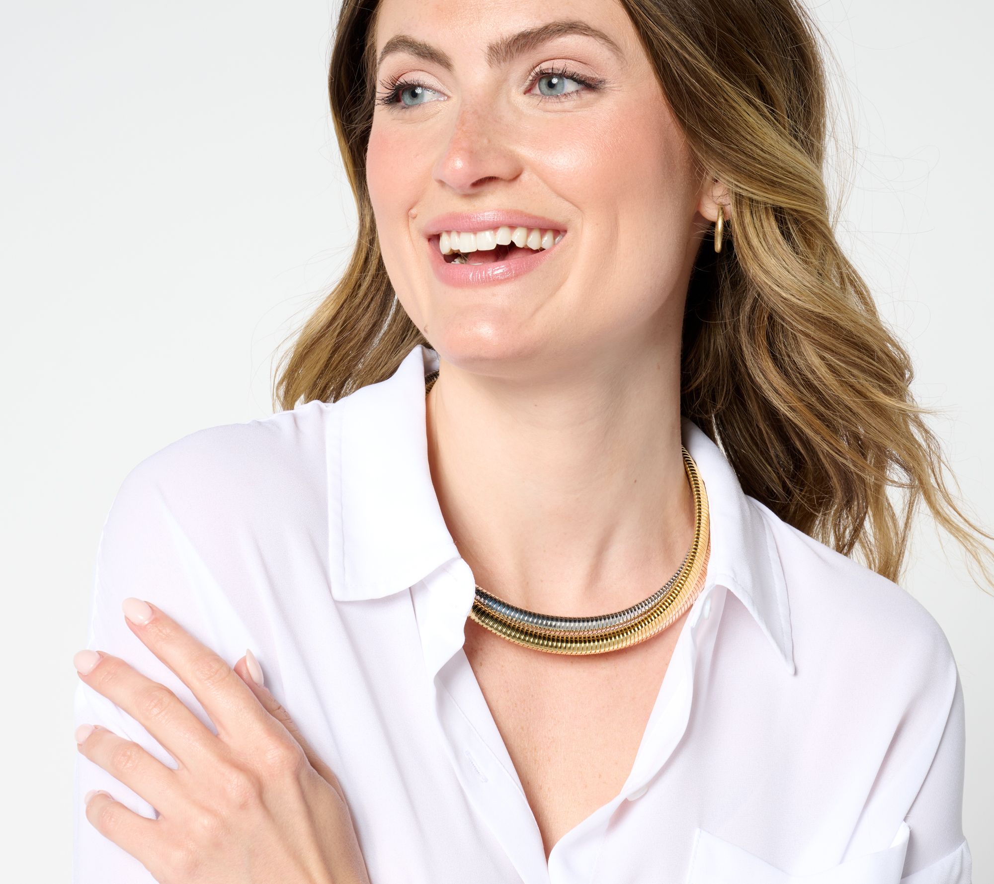 "As Is" David Markstein Bronze Three Strand Magnetic Necklace - QVC.com