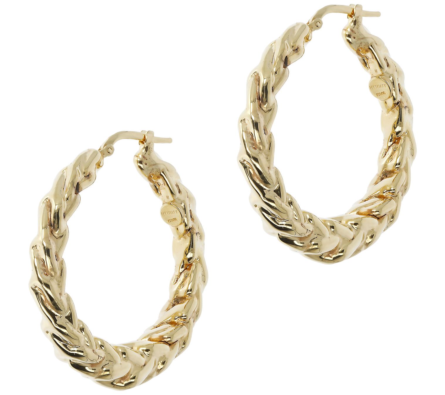 Italian Gold Graduated Round Hoop Earrings 14K QVC