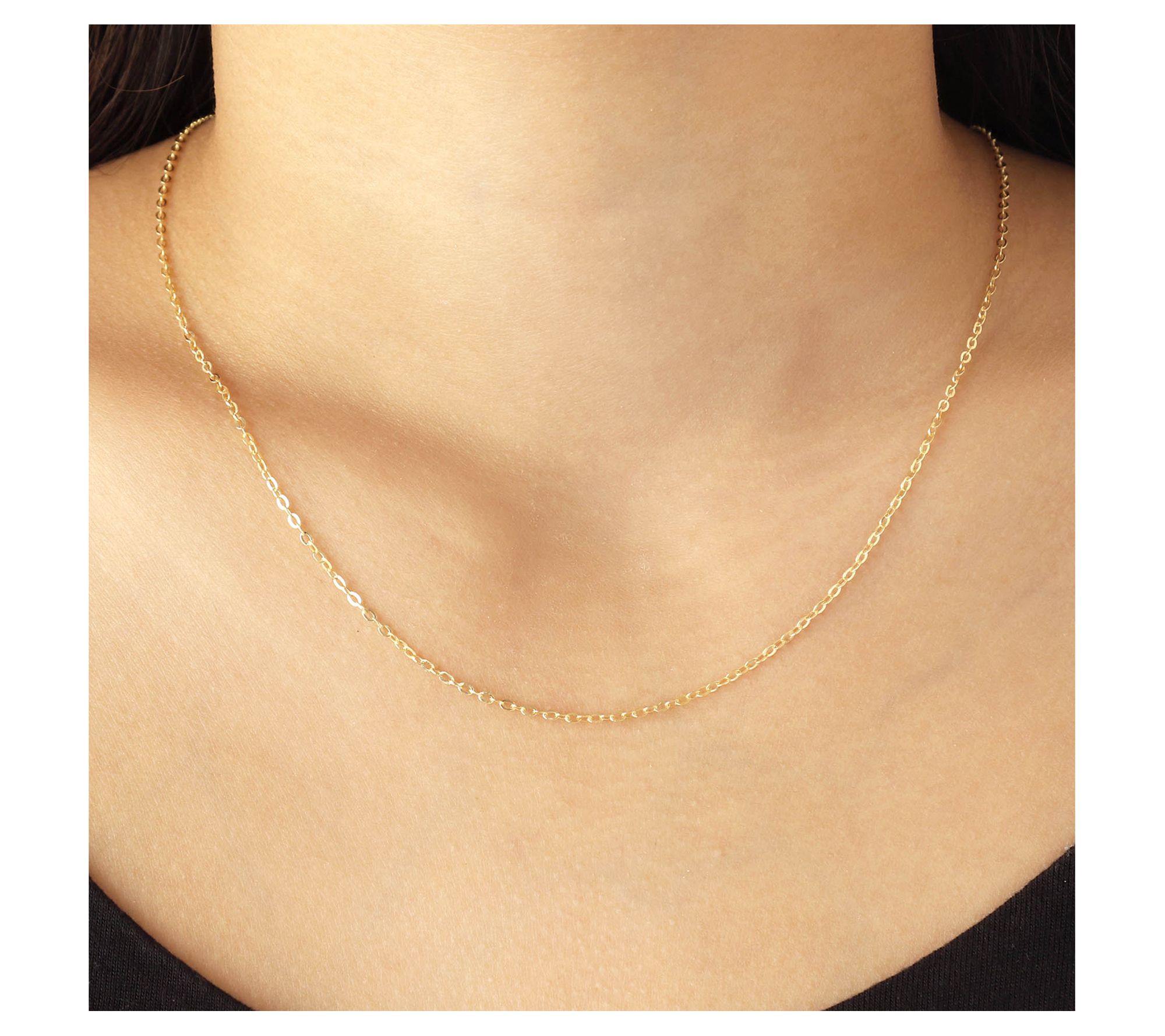 Italian Gold 18" Fine Oval Link Chain Necklace, 10K - QVC.com