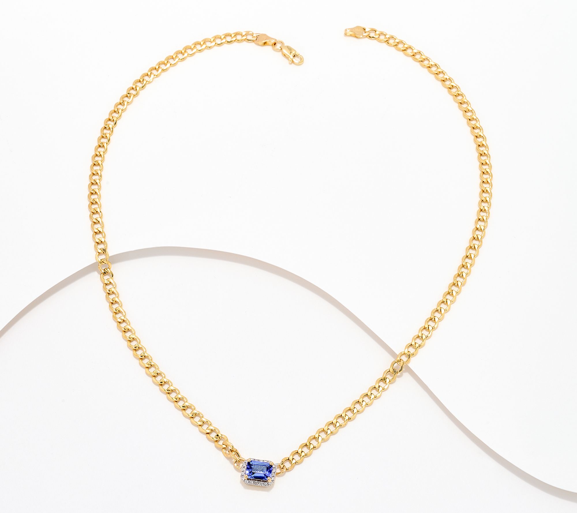 KALLATI Gemstone & Diamond Necklace, 14K Gold - QVC.com