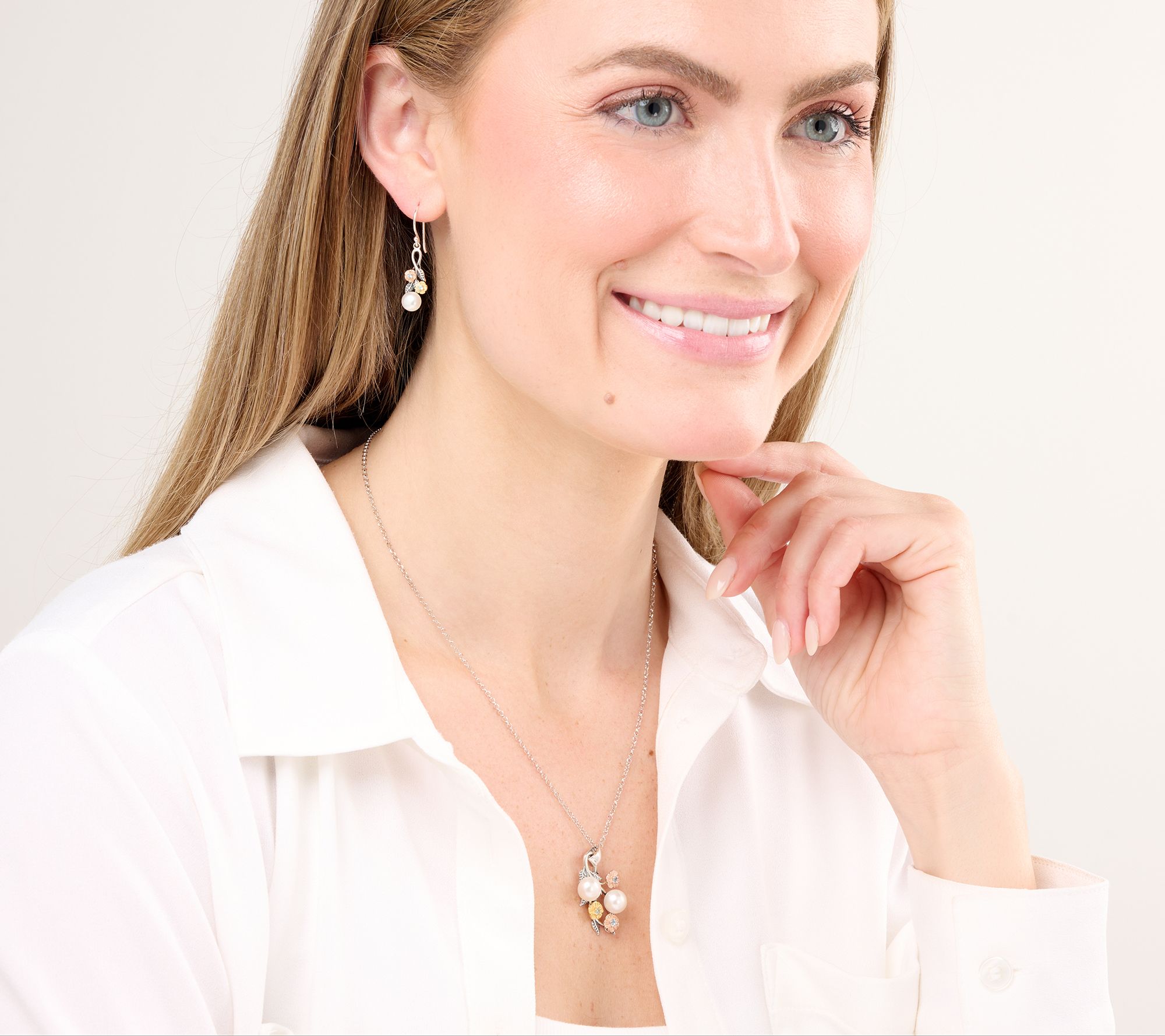 Or Paz Gem & Cultured Pearl Earrings or Necklace, Sterling Silver - QVC.com