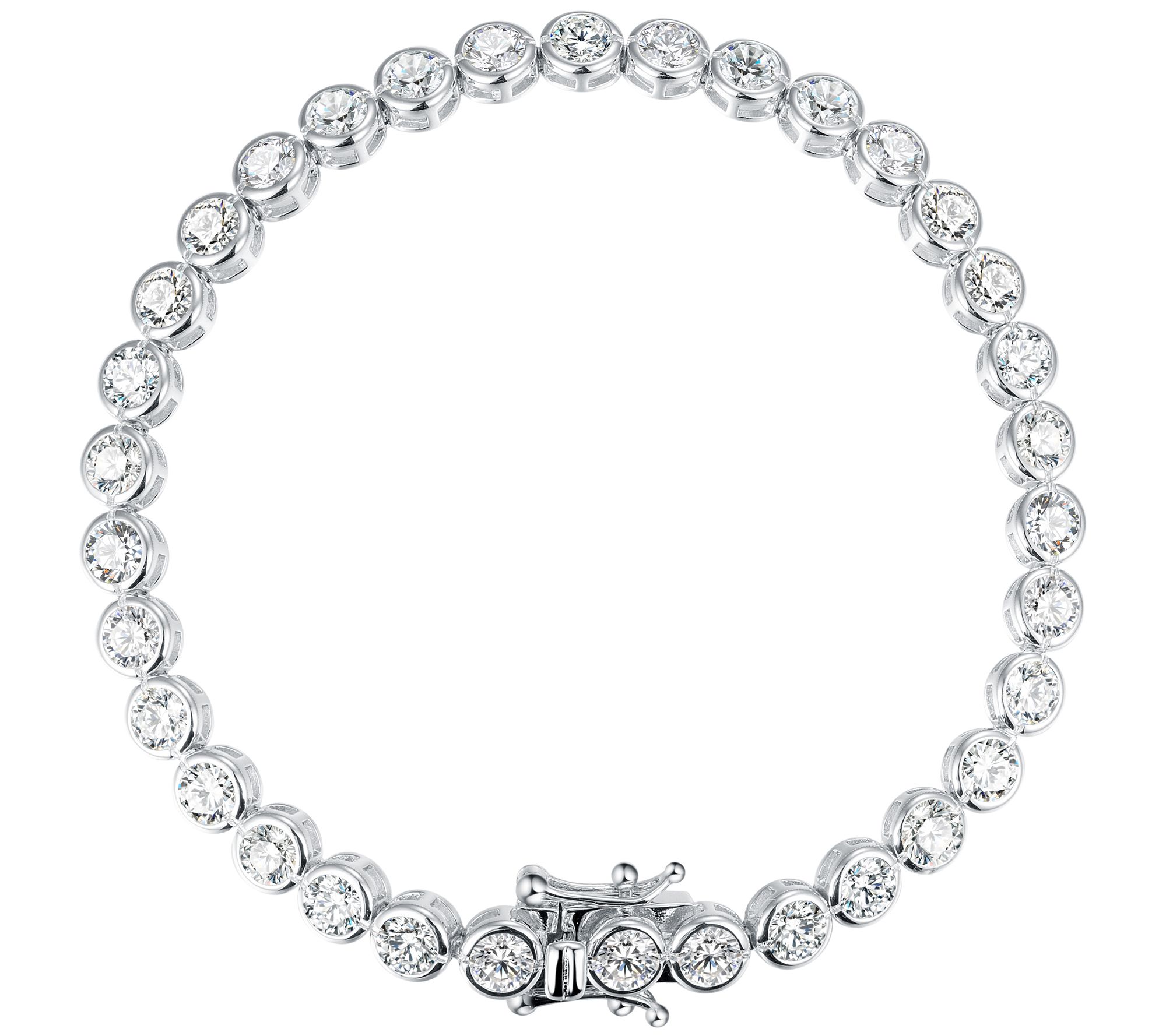 Diamonique Roun d Cut Tennis Br acelet, Sterlin g Silver - QVC.com