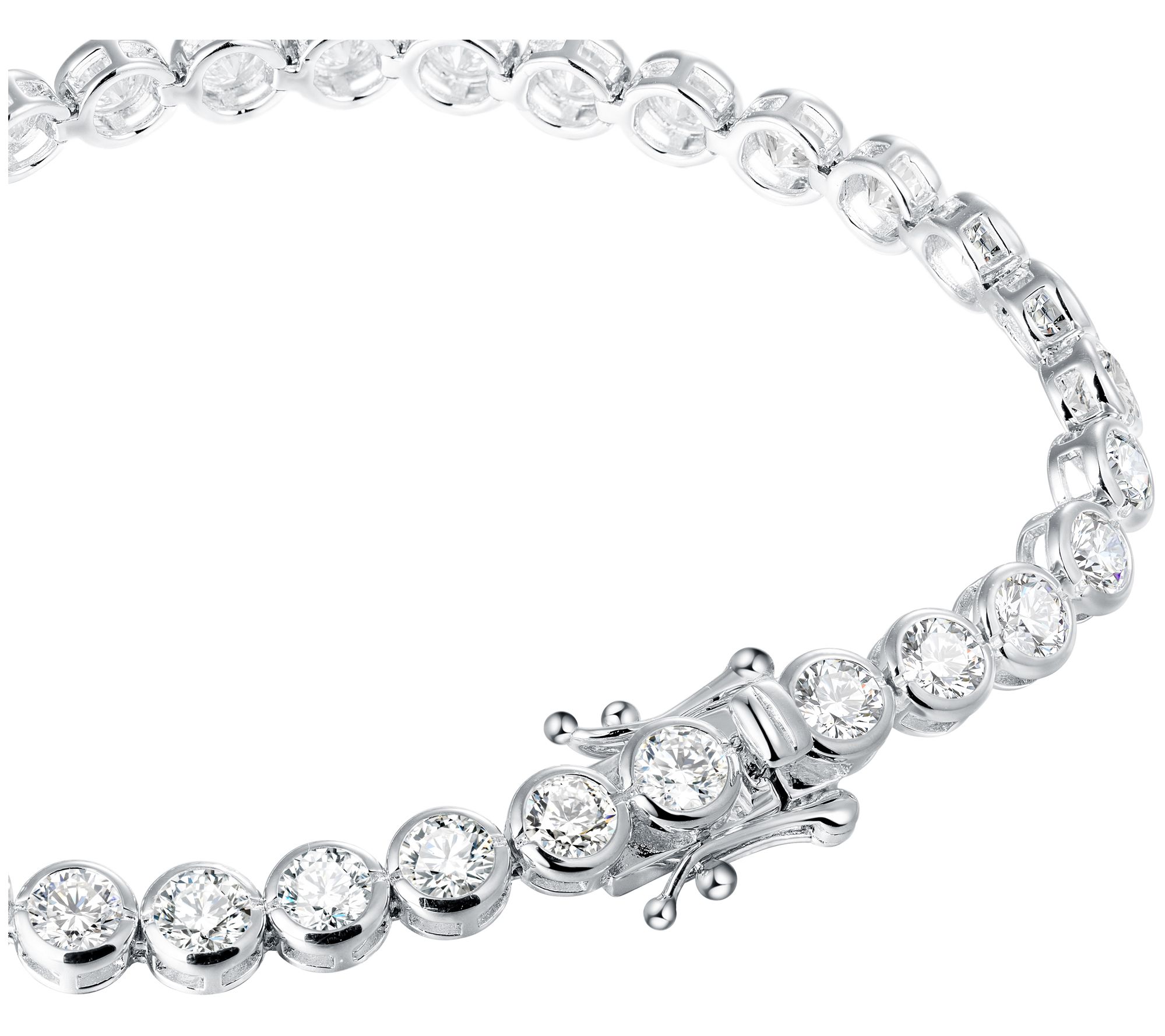 Diamonique Roun d Cut Tennis Br acelet, Sterlin g Silver - QVC.com