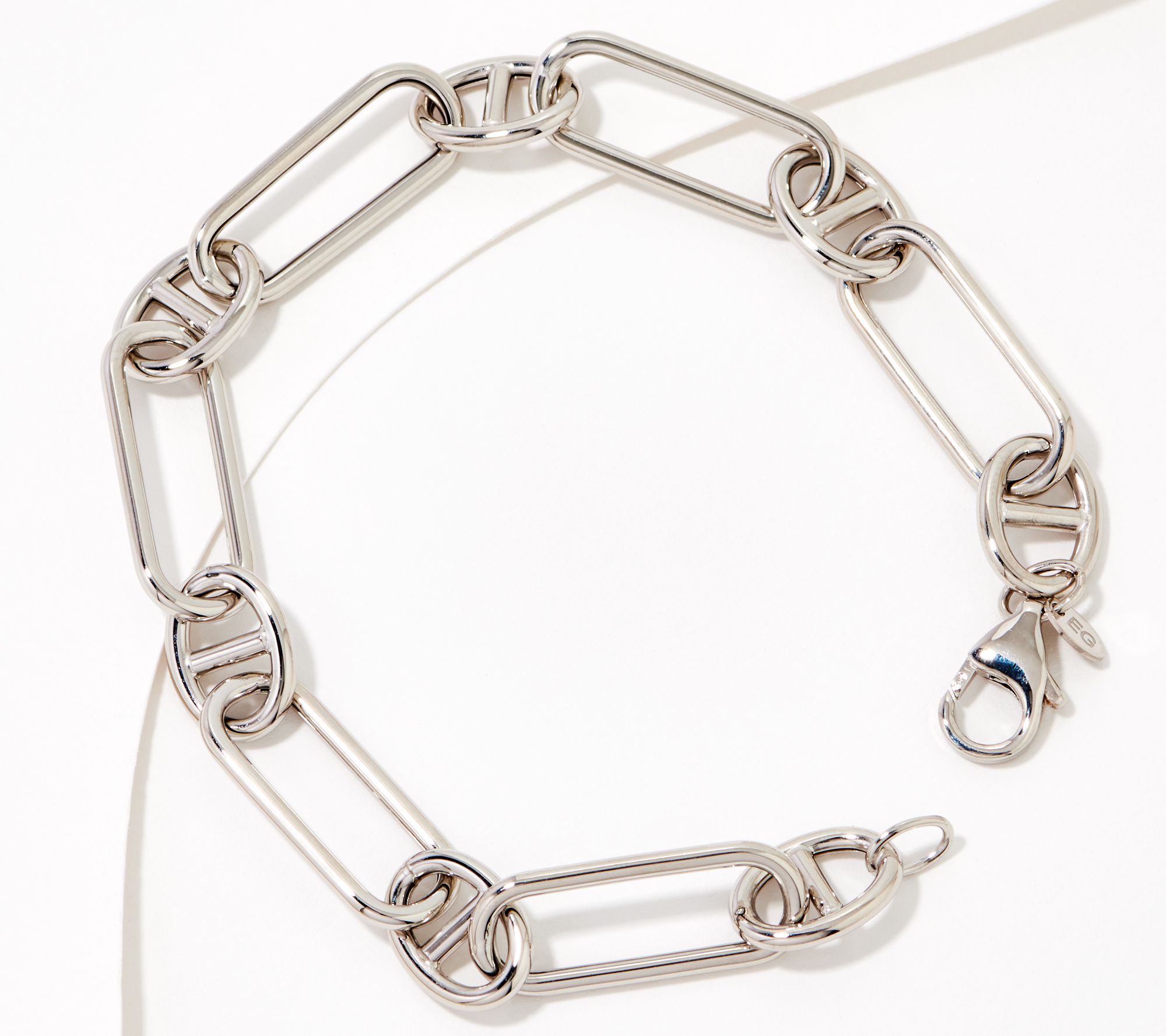 EternaGold Oval and Marine Link Bracelet 14K Gold, 4.2-4.7g - QVC.com