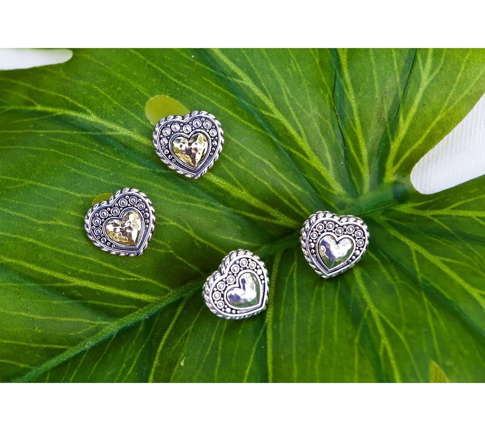 "As Is" JAI Sterling Artisan Kalahari Heart Lever Backs - QVC.com