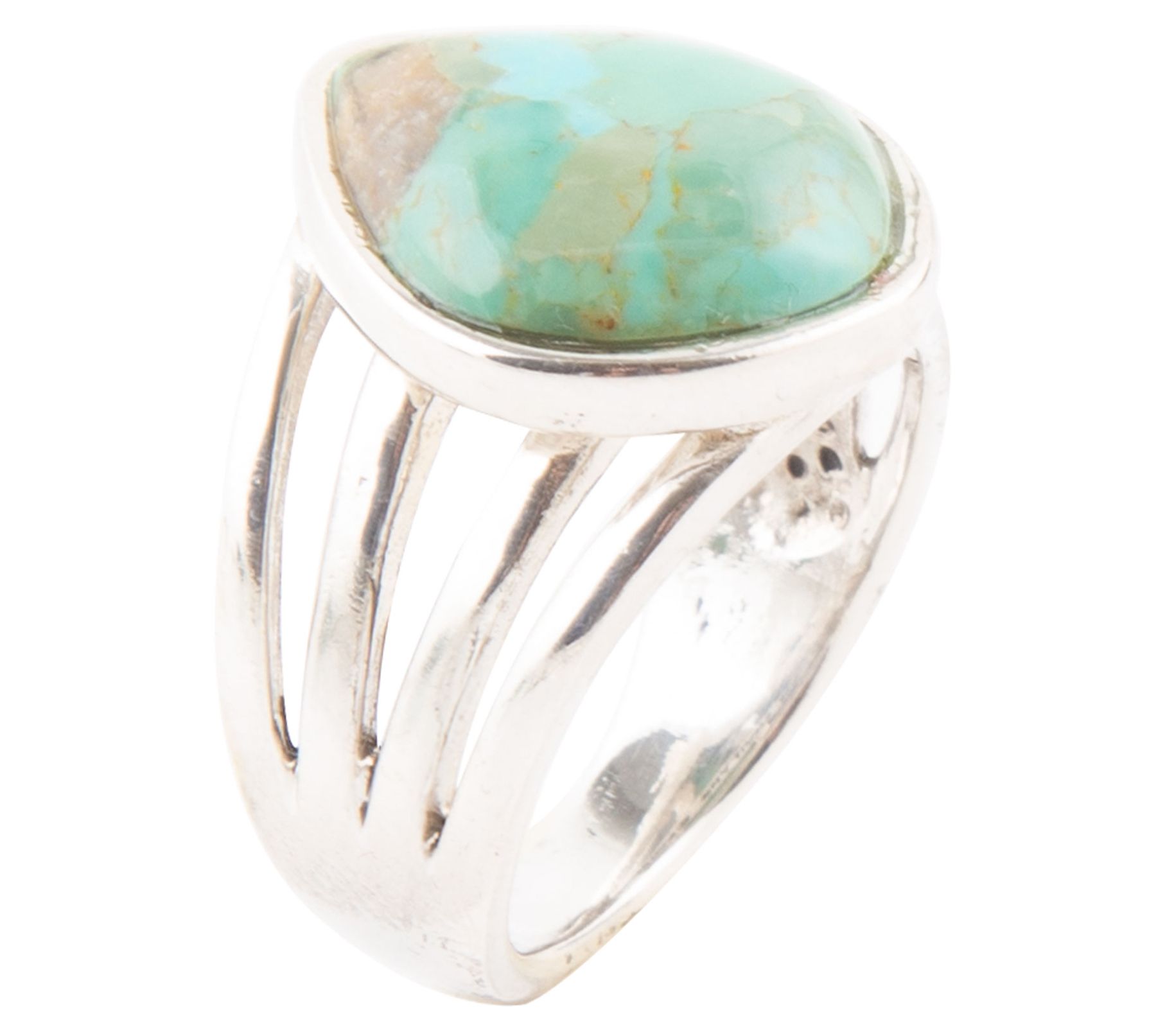 Barse Artisan Crafted Open Shank Composite Turquoise Ring - QVC.com