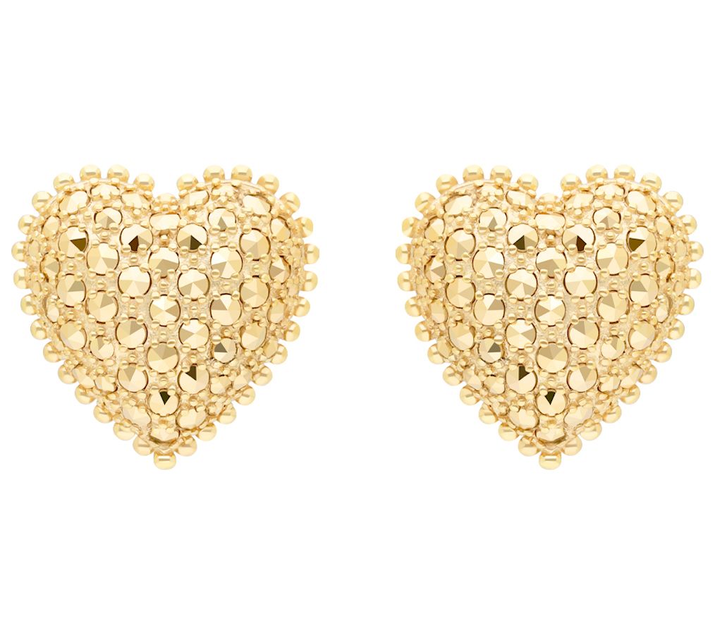 Dallas Prince Sterling Silver Unity Heart Marcasite Earrings - QVC.com