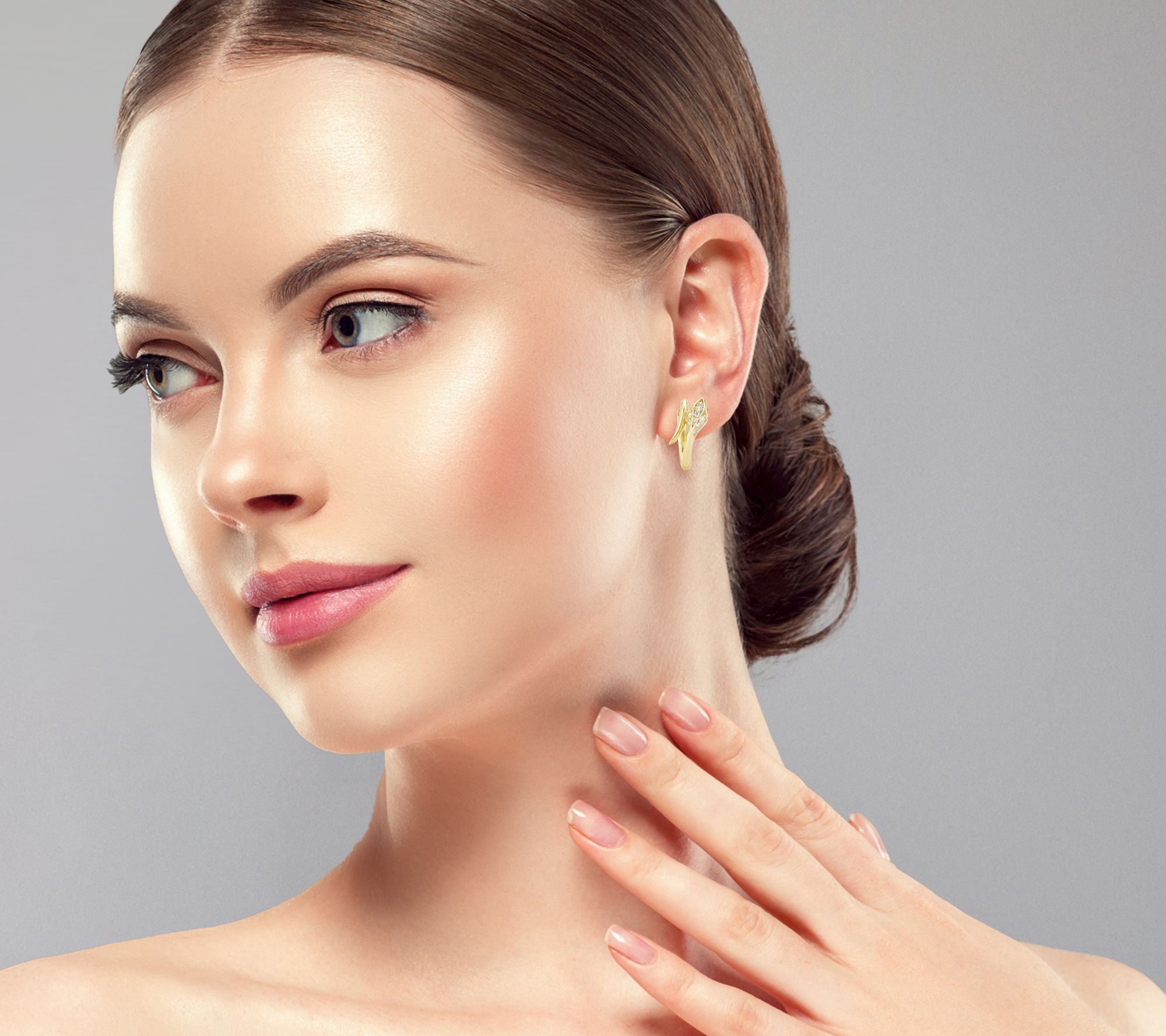 Sterlina Silver Pave Snake Huggie Hoop Earrings, Sterling - QVC.com