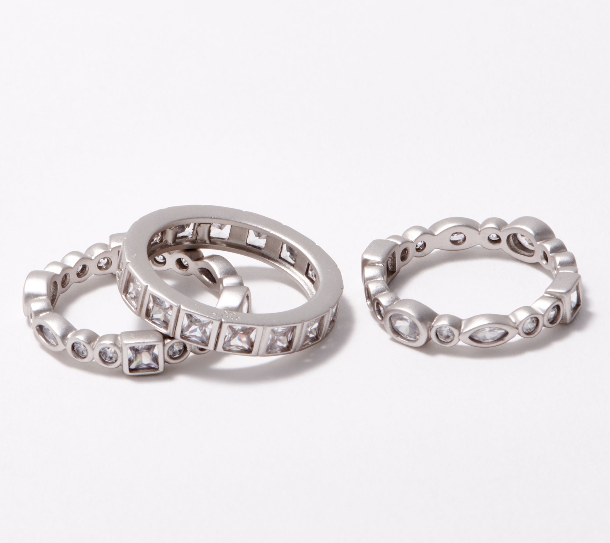 "As Is" FREIDA ROTHMAN Sterling Silver Radiance Set of 3 Stack Rings ...