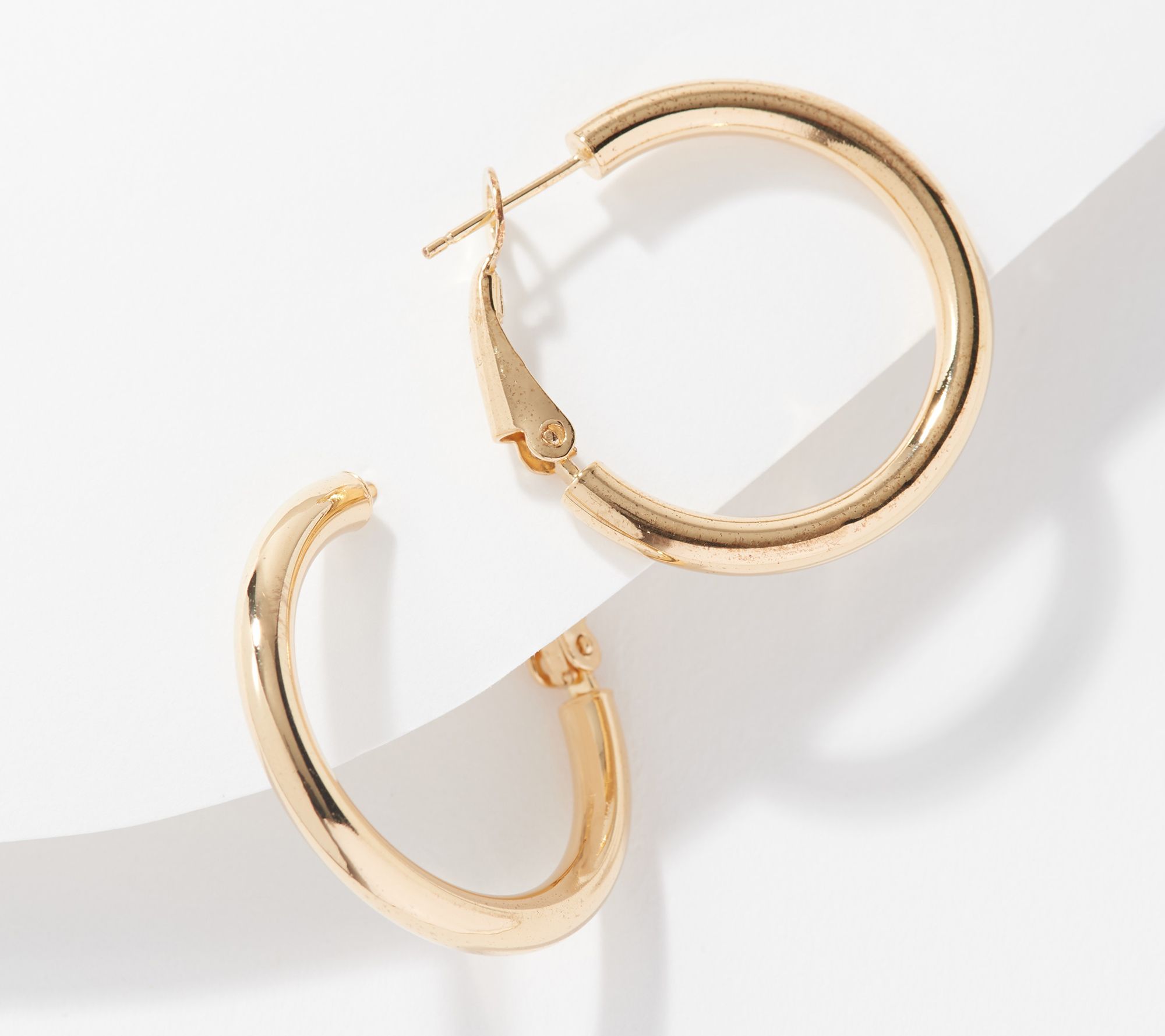 "As Is" Sterling Silver 1" Polished Omega Back Hoop by Silver Style ...